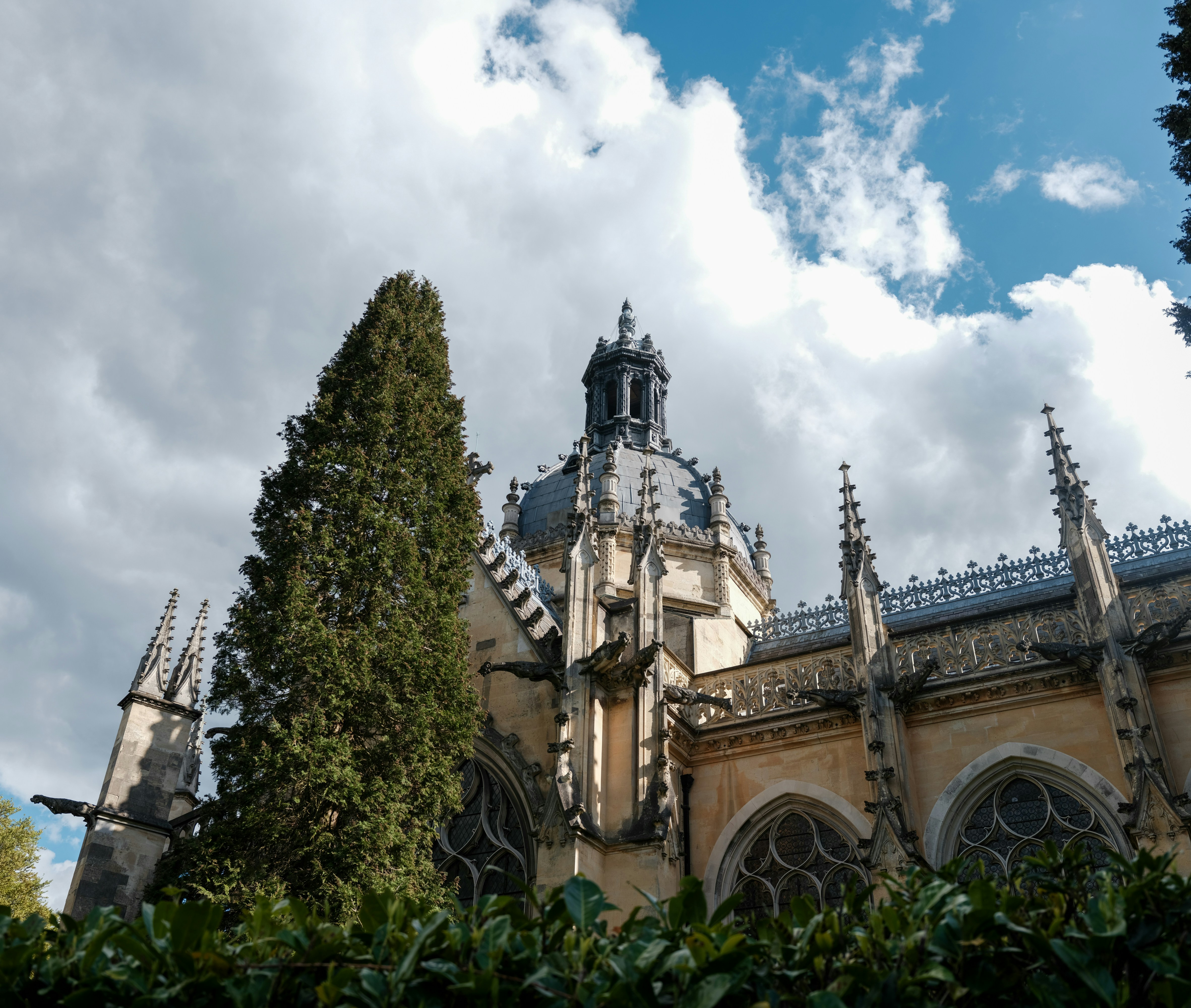 Gothic Roofline and Sky Above an Ancient Church