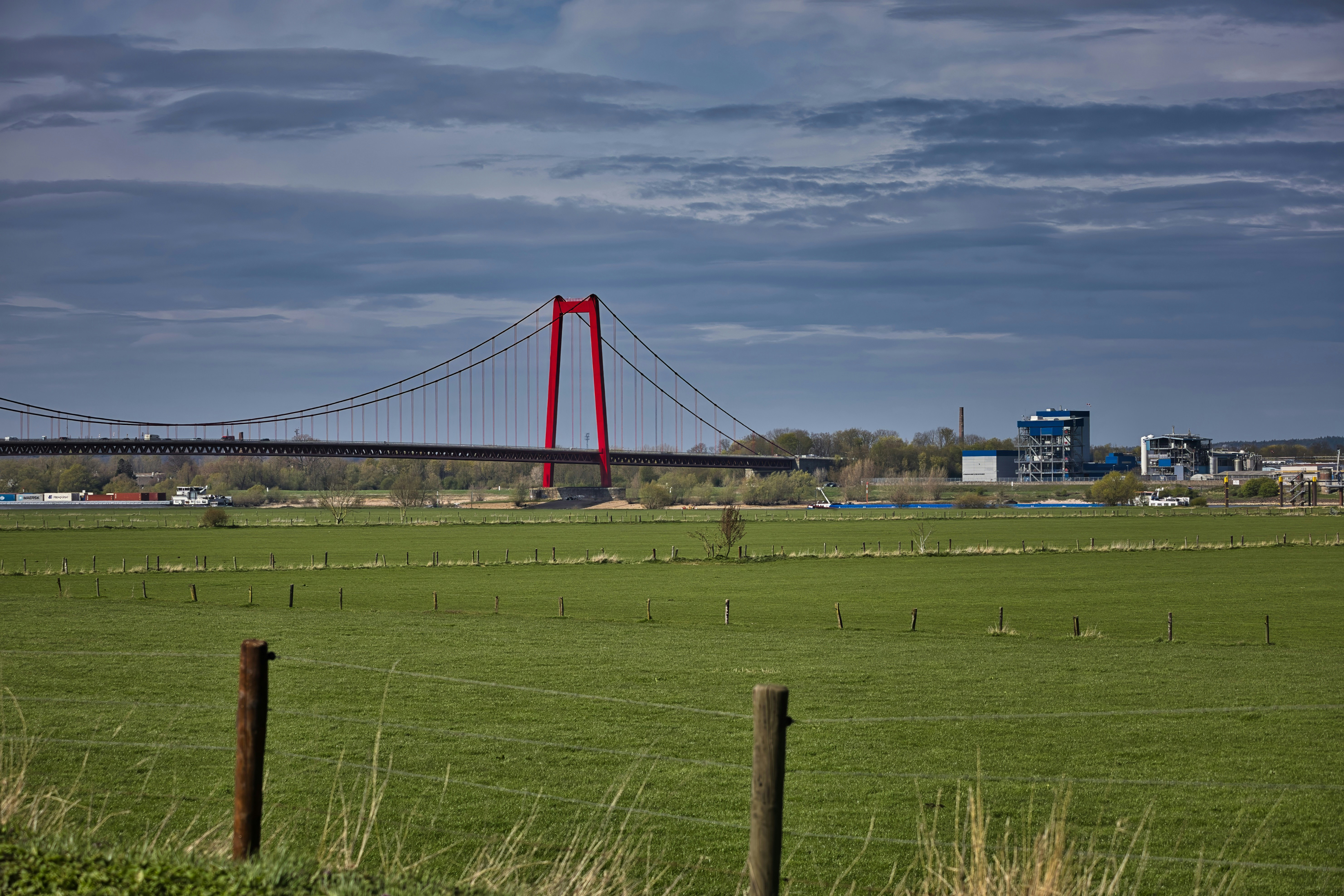 Red Bridge Rising over Quiet Plains