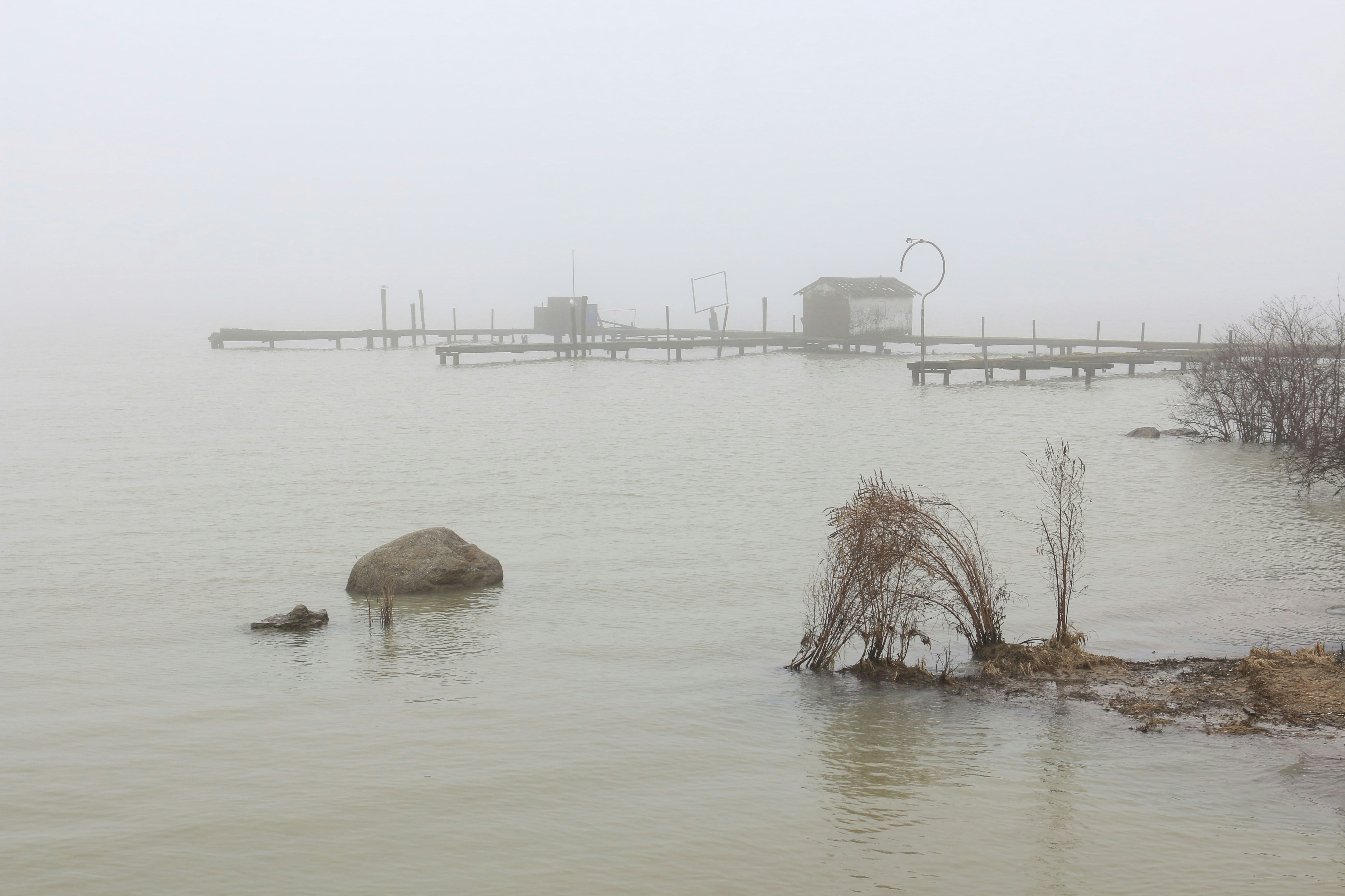 Mist Over the Docks: Quiet Horizon at the Edge of Calm Water