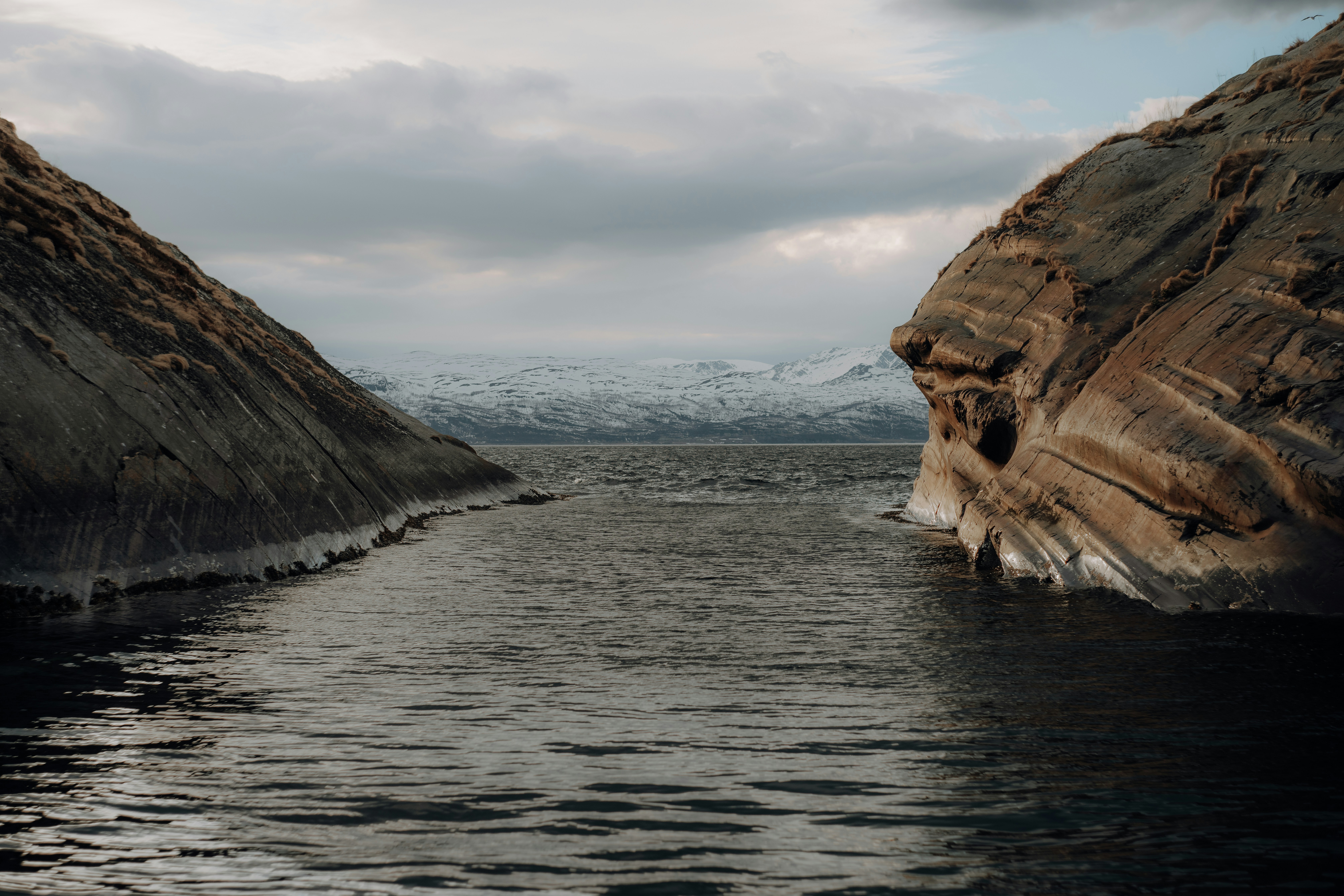 Chasm Between Fjord Walls: Quiet Convergence Toward a Distant Snowfield