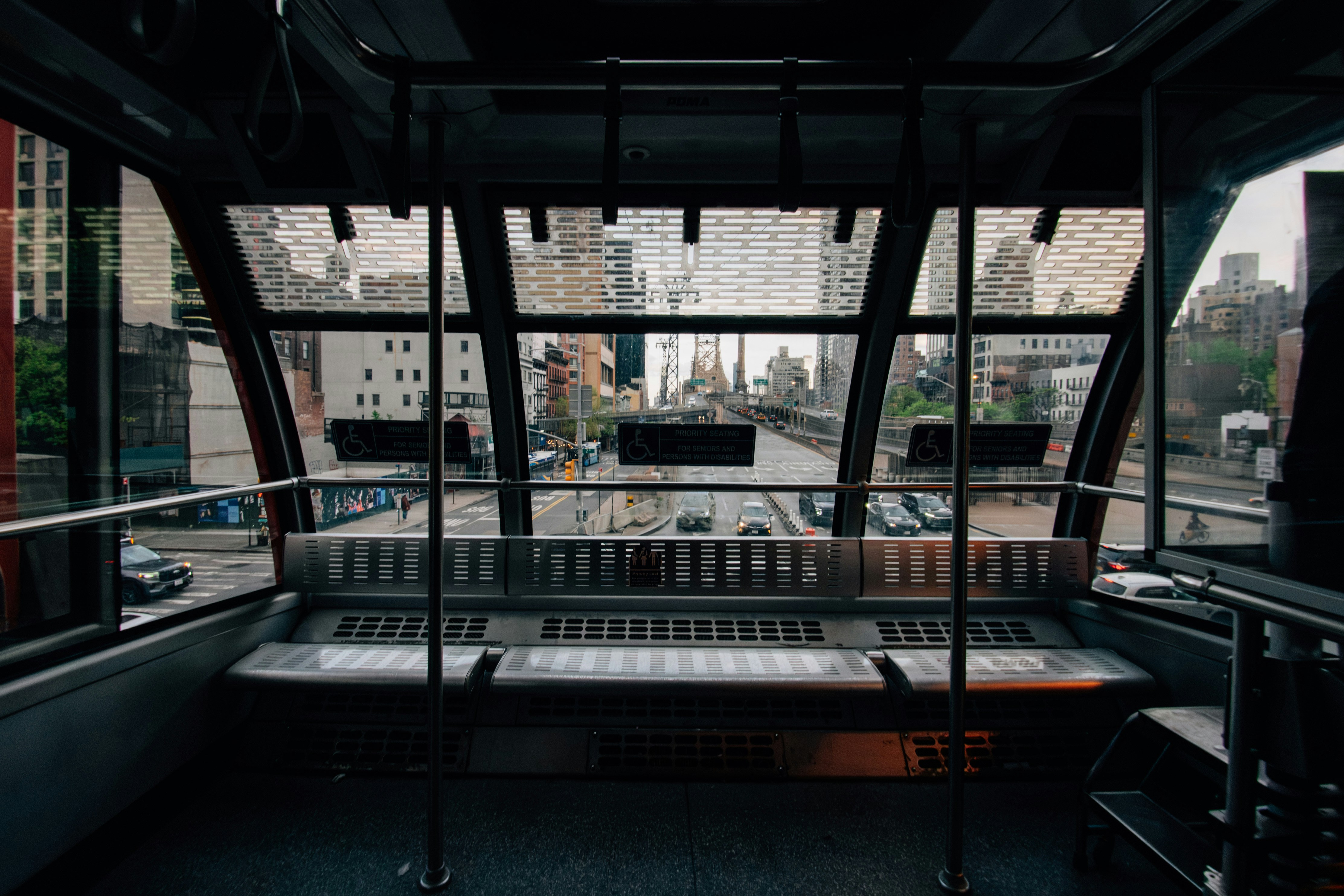 Cityscape Framed by Glass and Steel