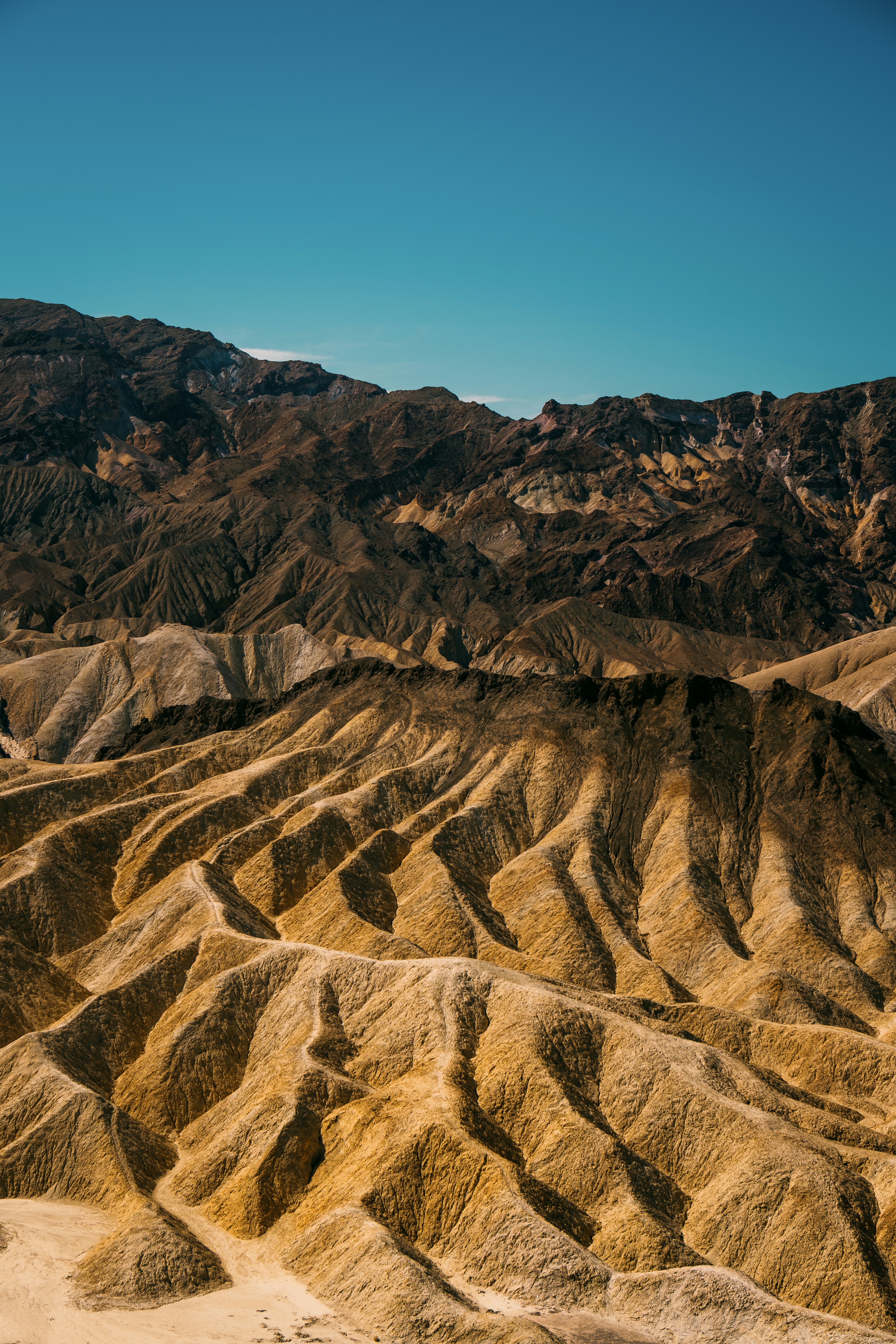 Desert Ridge Lines under Aegean Sky