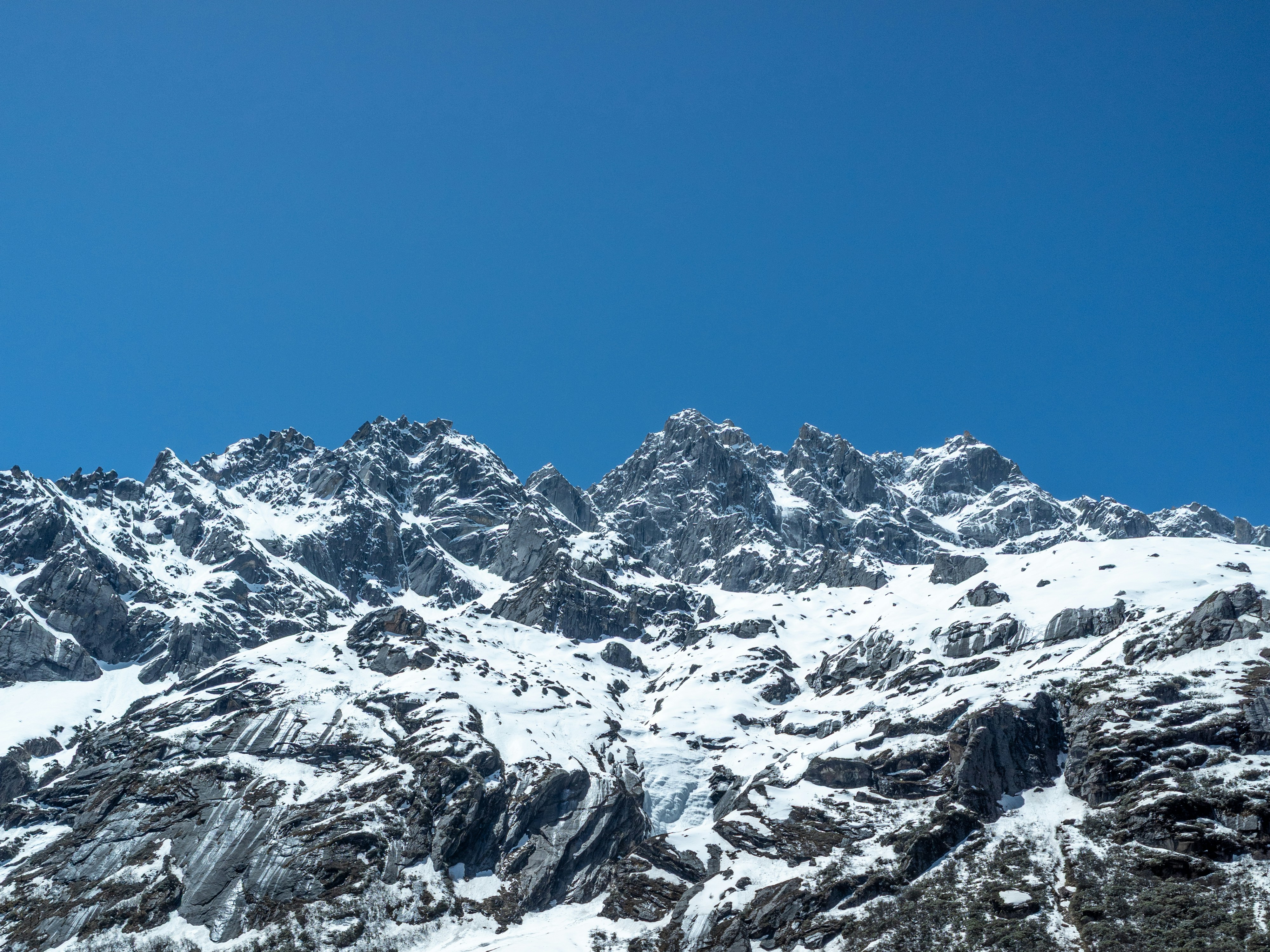 Snowbound Crown: Crisp Ridge Under a Clear Blue Sky
