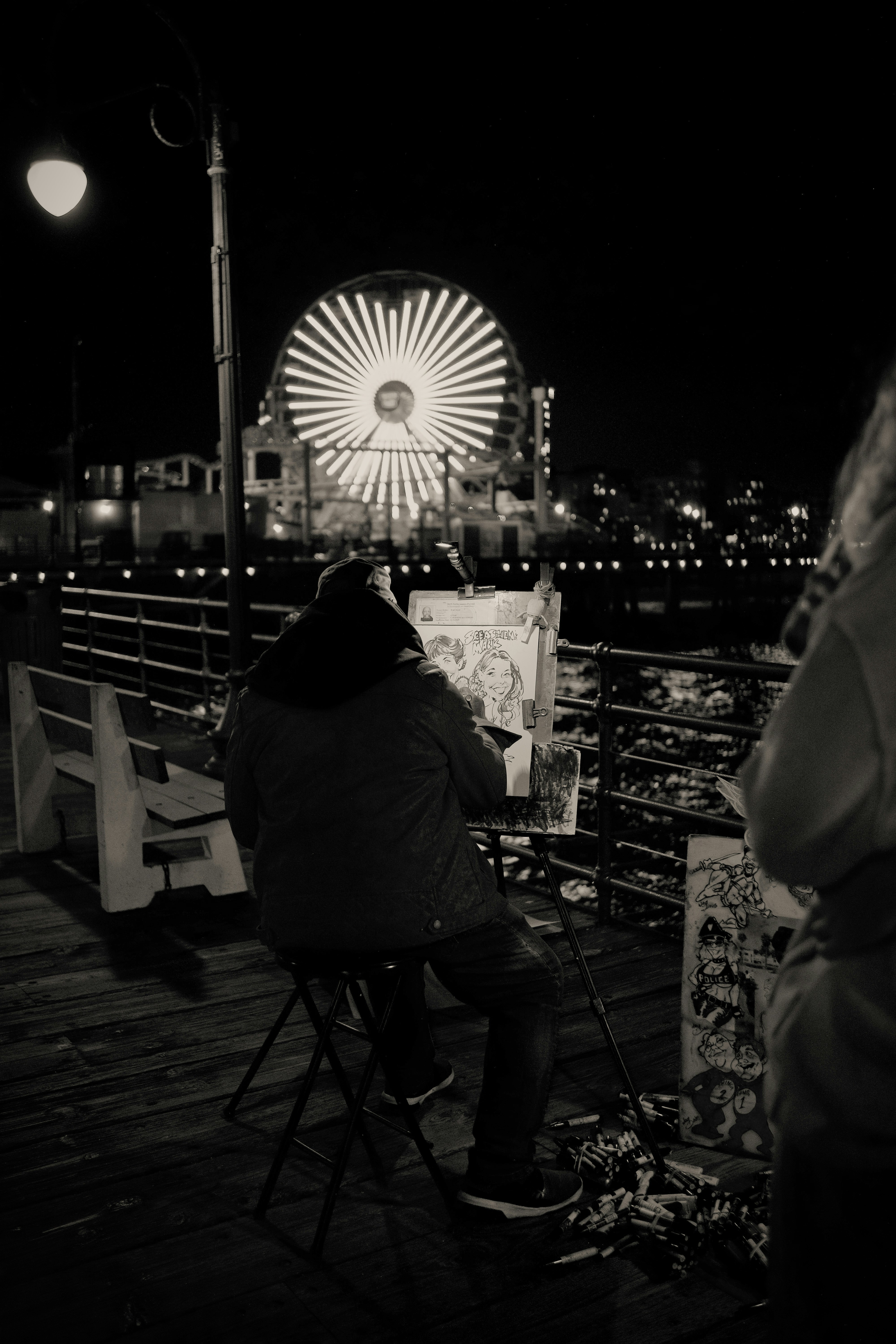 Night Portrait in Front of the Ferris Wheel