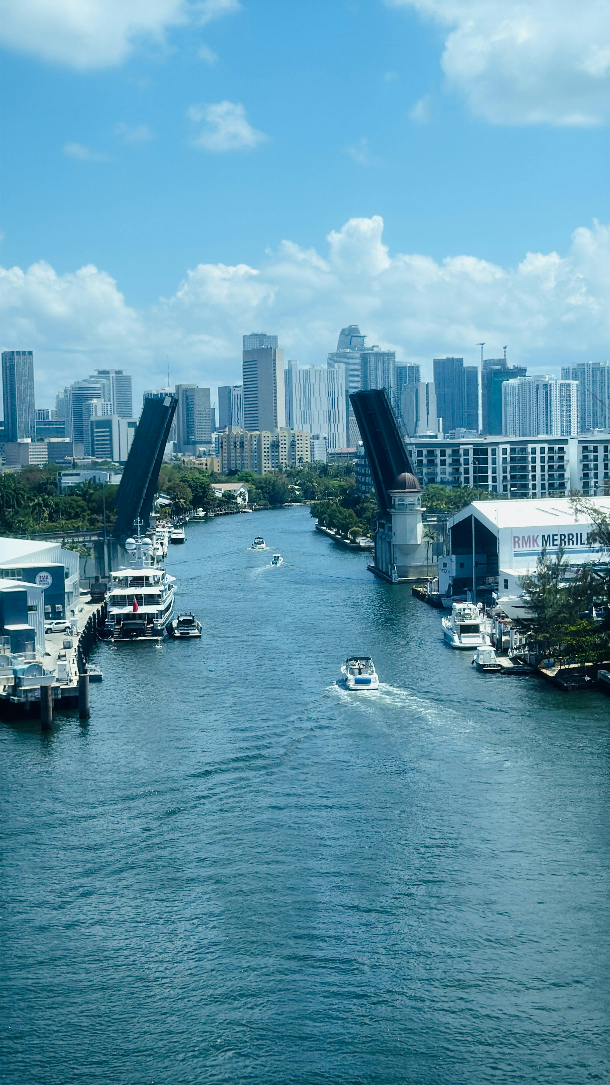 Bridge Opening Over a Calm Urban Waterway