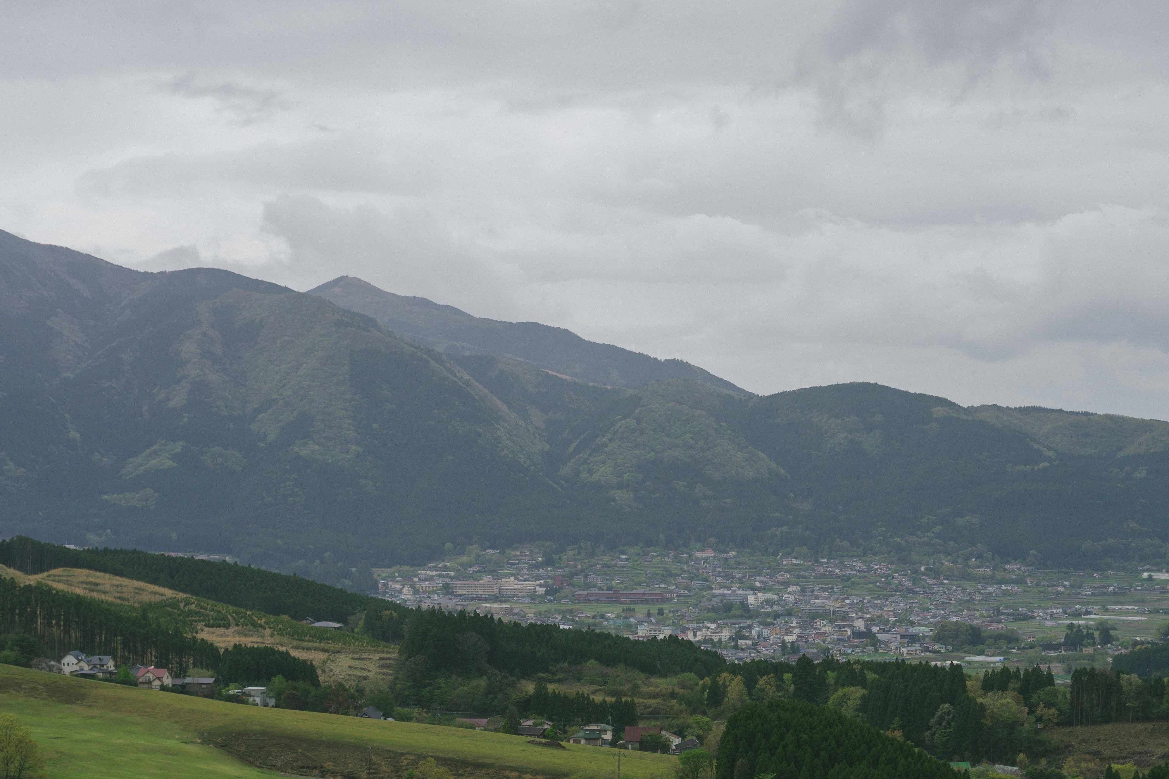 Valley Town at the Foot of Dormant Hills