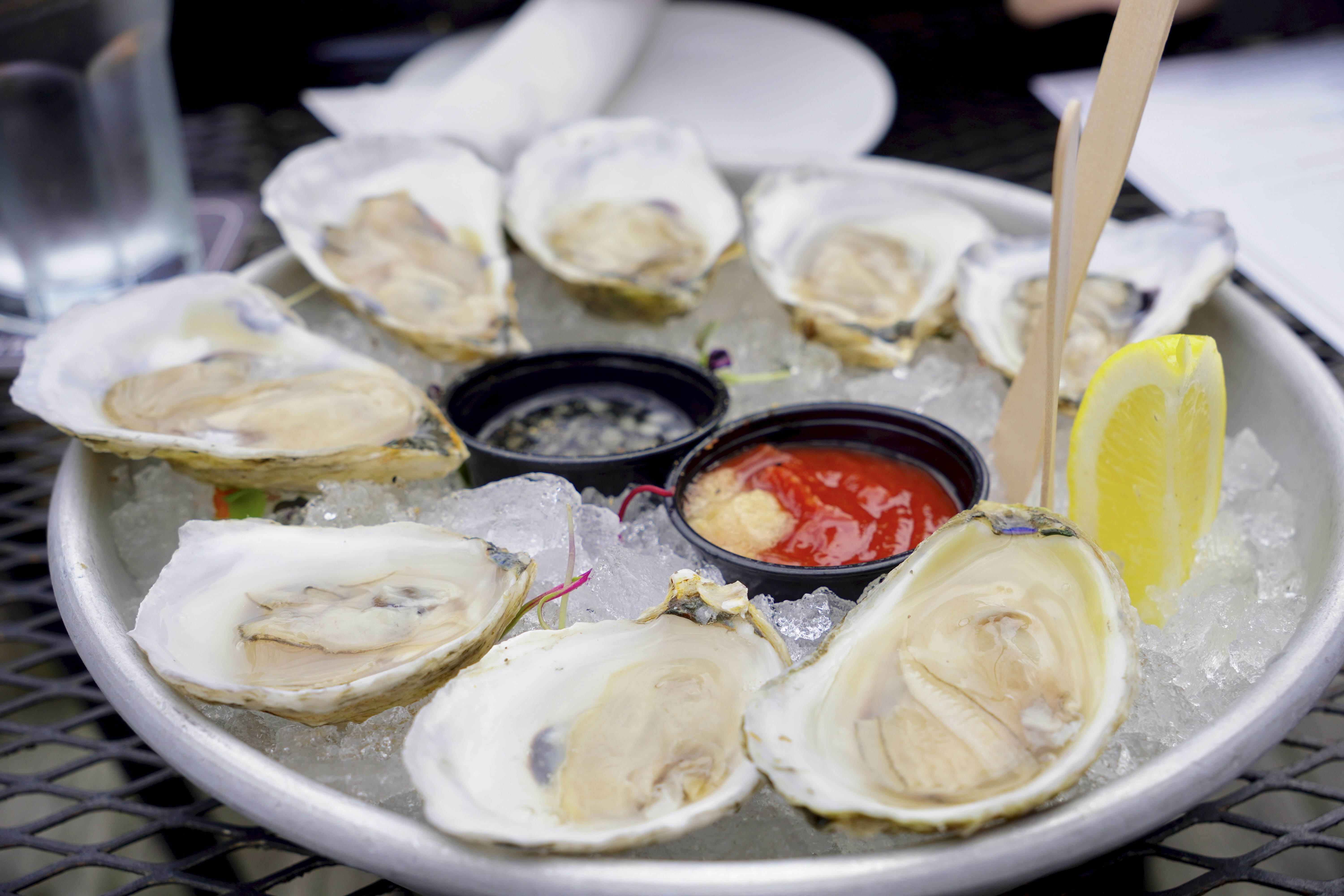 Icy Ocean Bounty: A Circular Oyster Platter on Ice