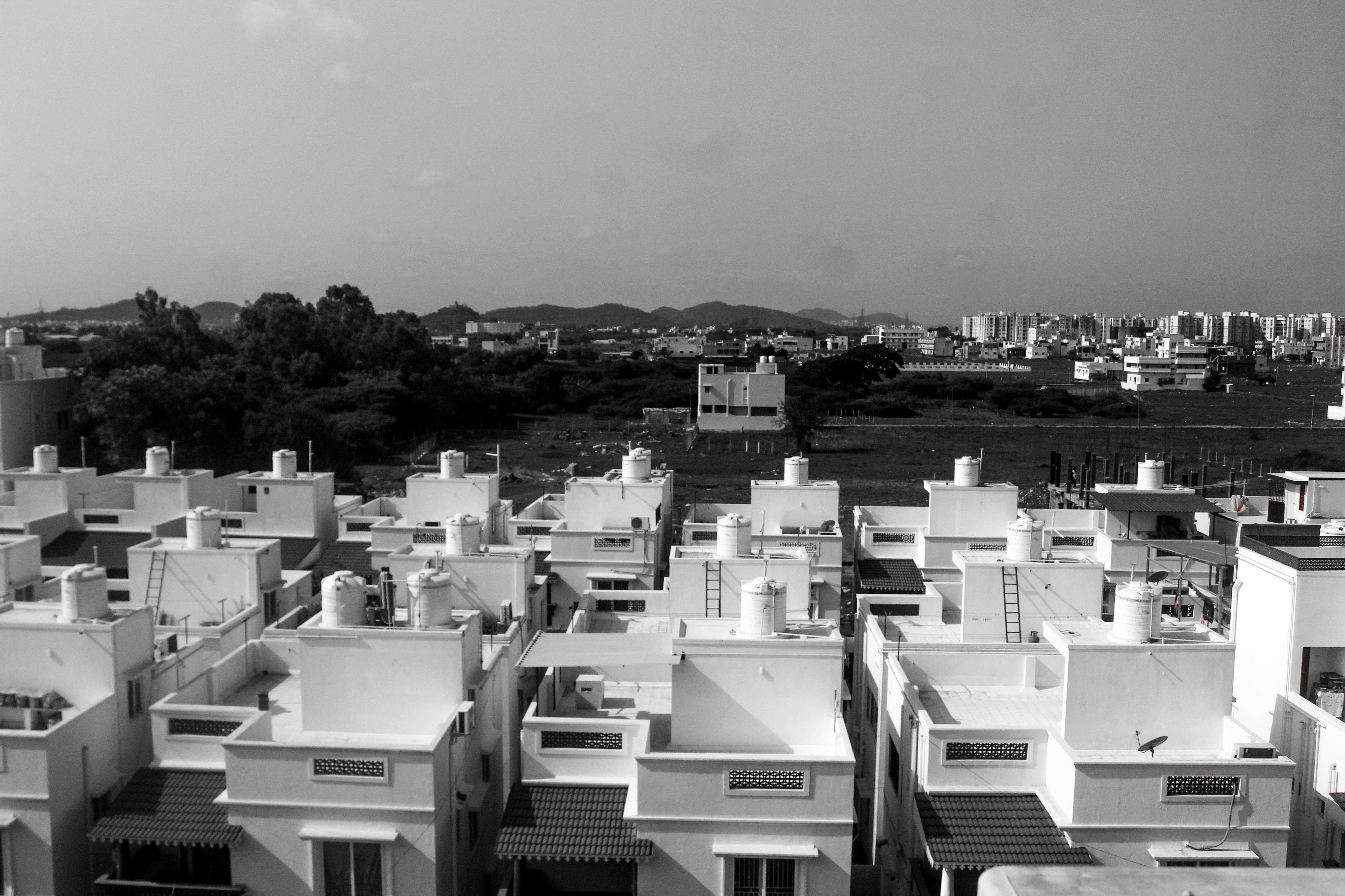 Row Houses Under a Distant Horizon