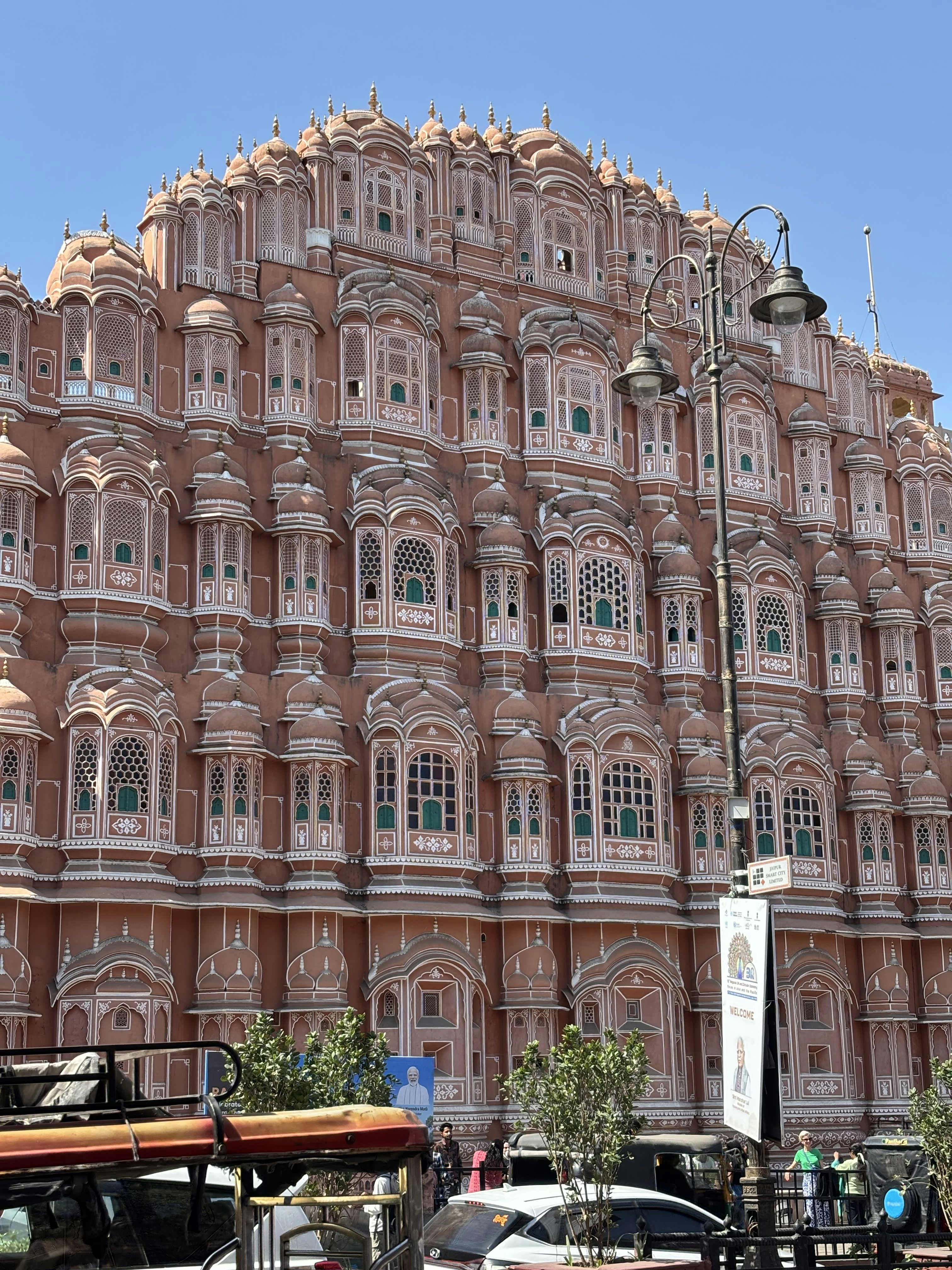 The Red Sandstone Facade of the Hawa Mahal: A Paraded Layered Silk of Windows