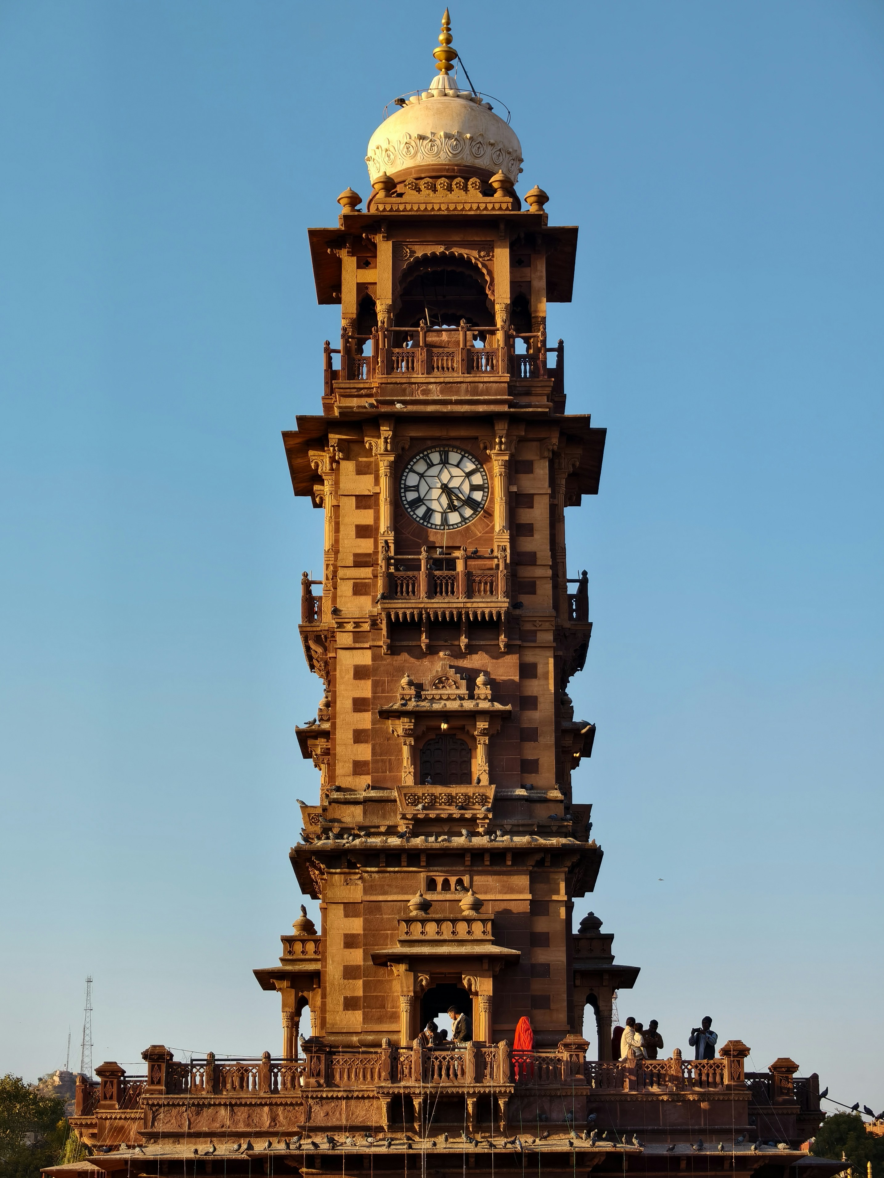 Clock Tower in Silent Blue Sky