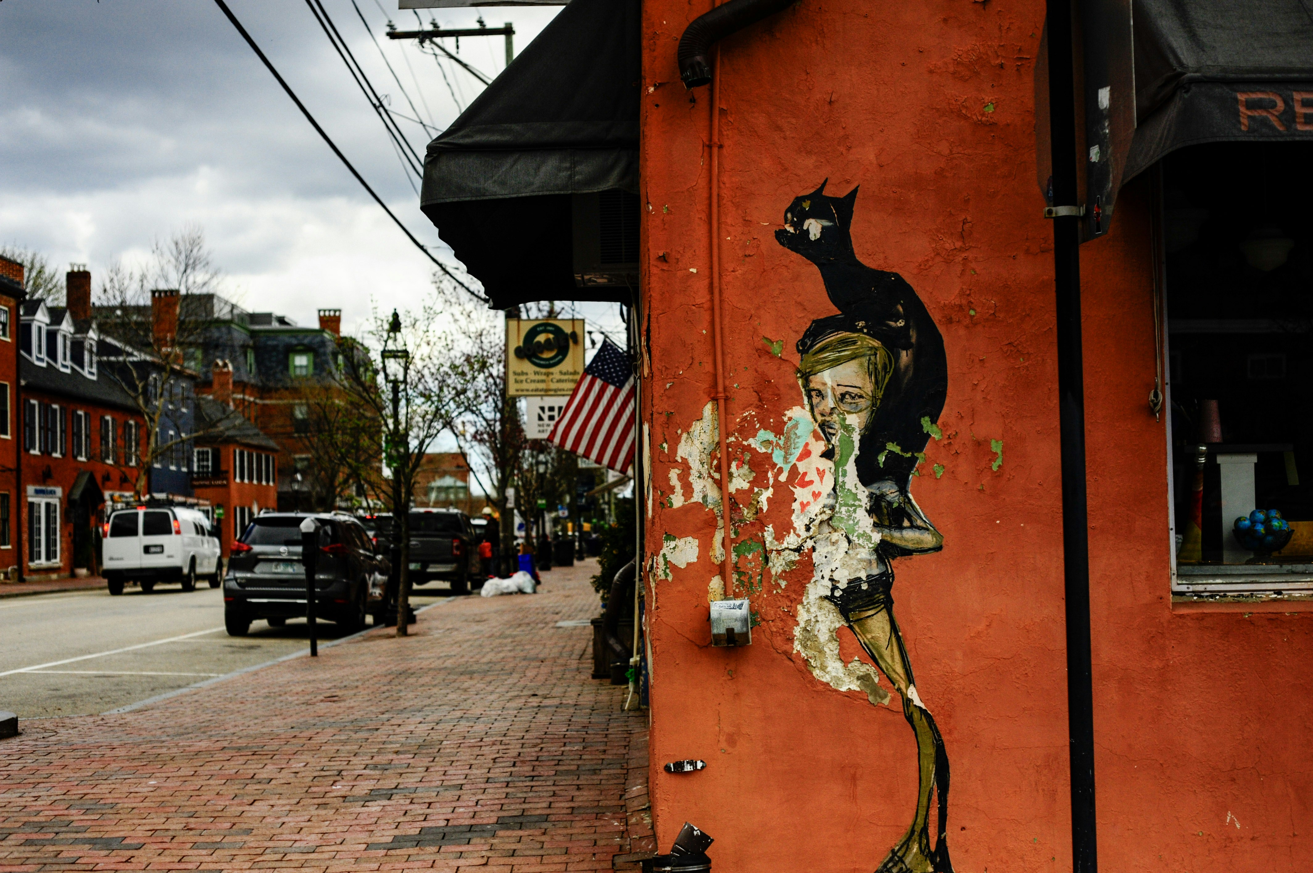 Street Art Dancer on an Orange Wall