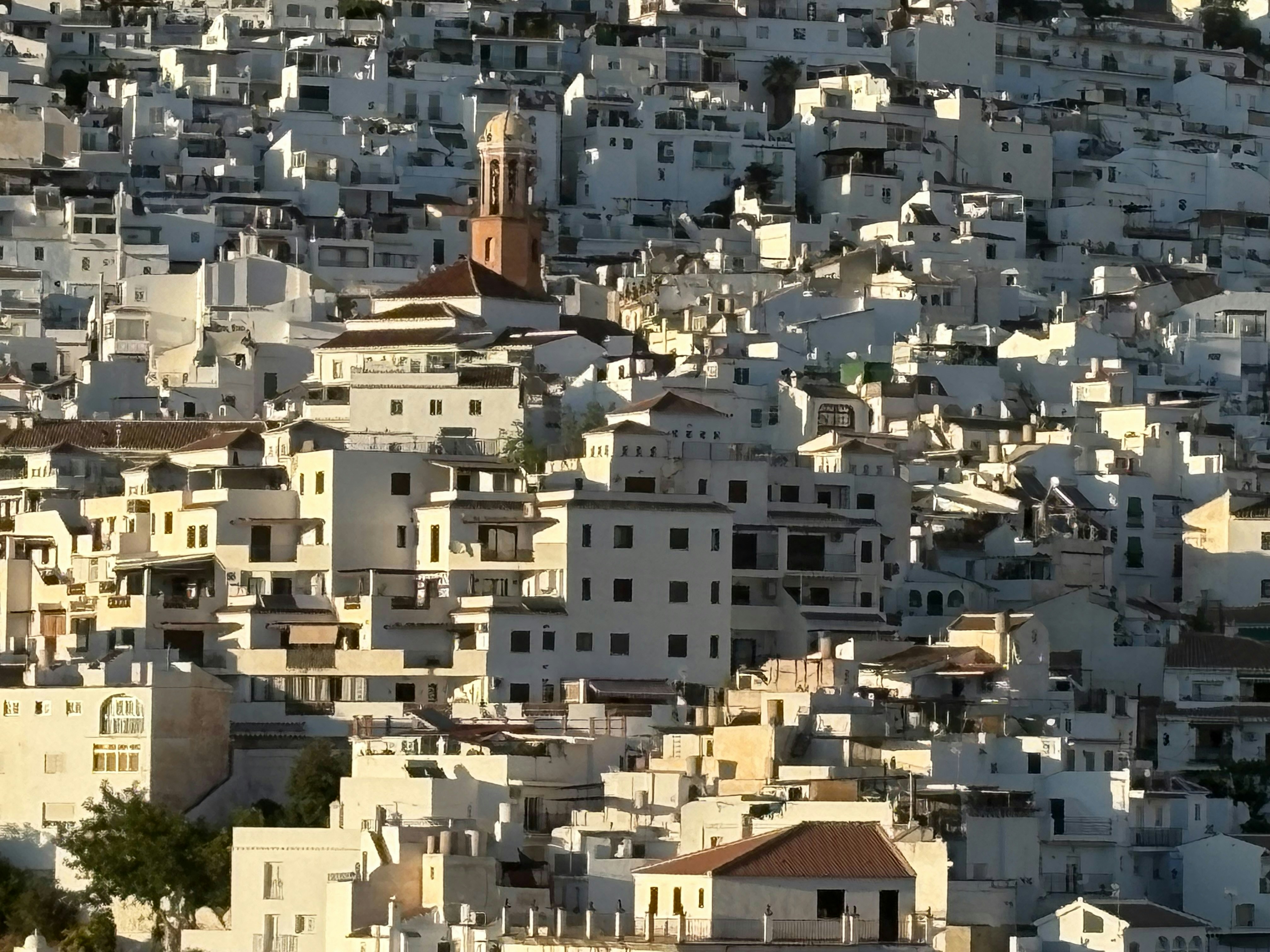 White-washed Mediterranean Clusters at Dusk