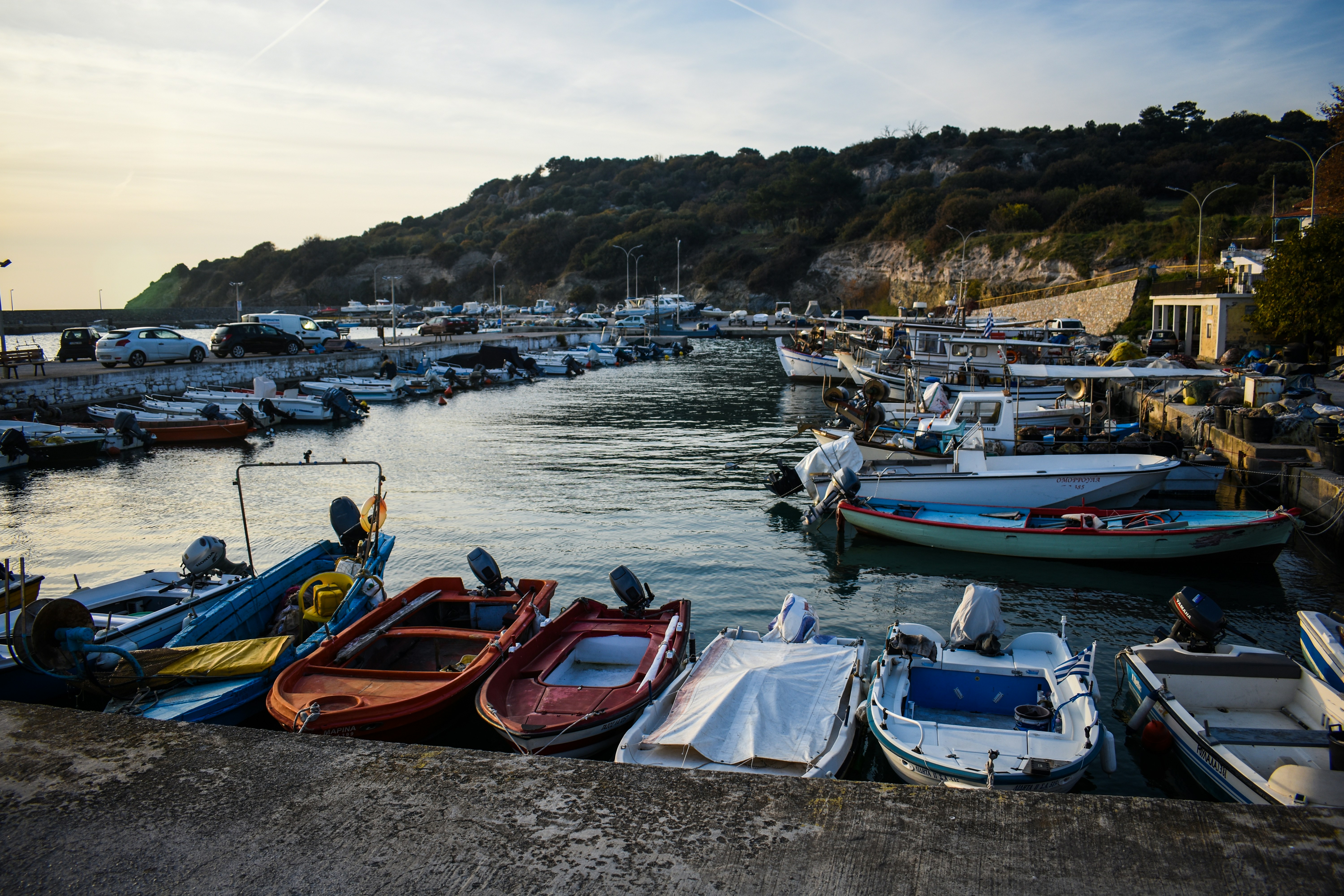 Harbor Portrait: Boats Rest at Dusk in a Quiet Cove