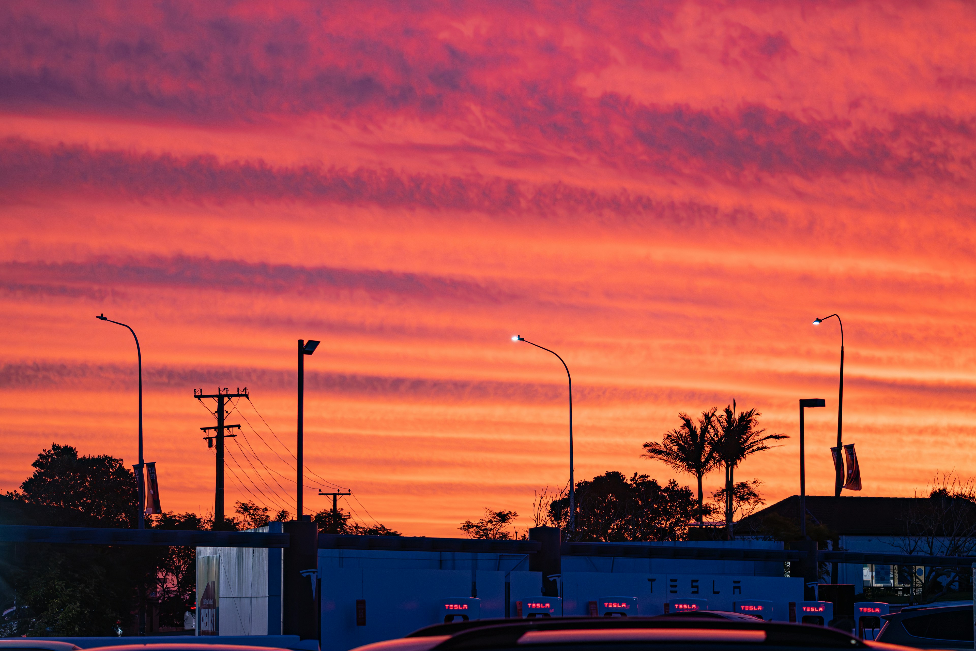 Sunset Silhouette Over a Corporate Rooftop