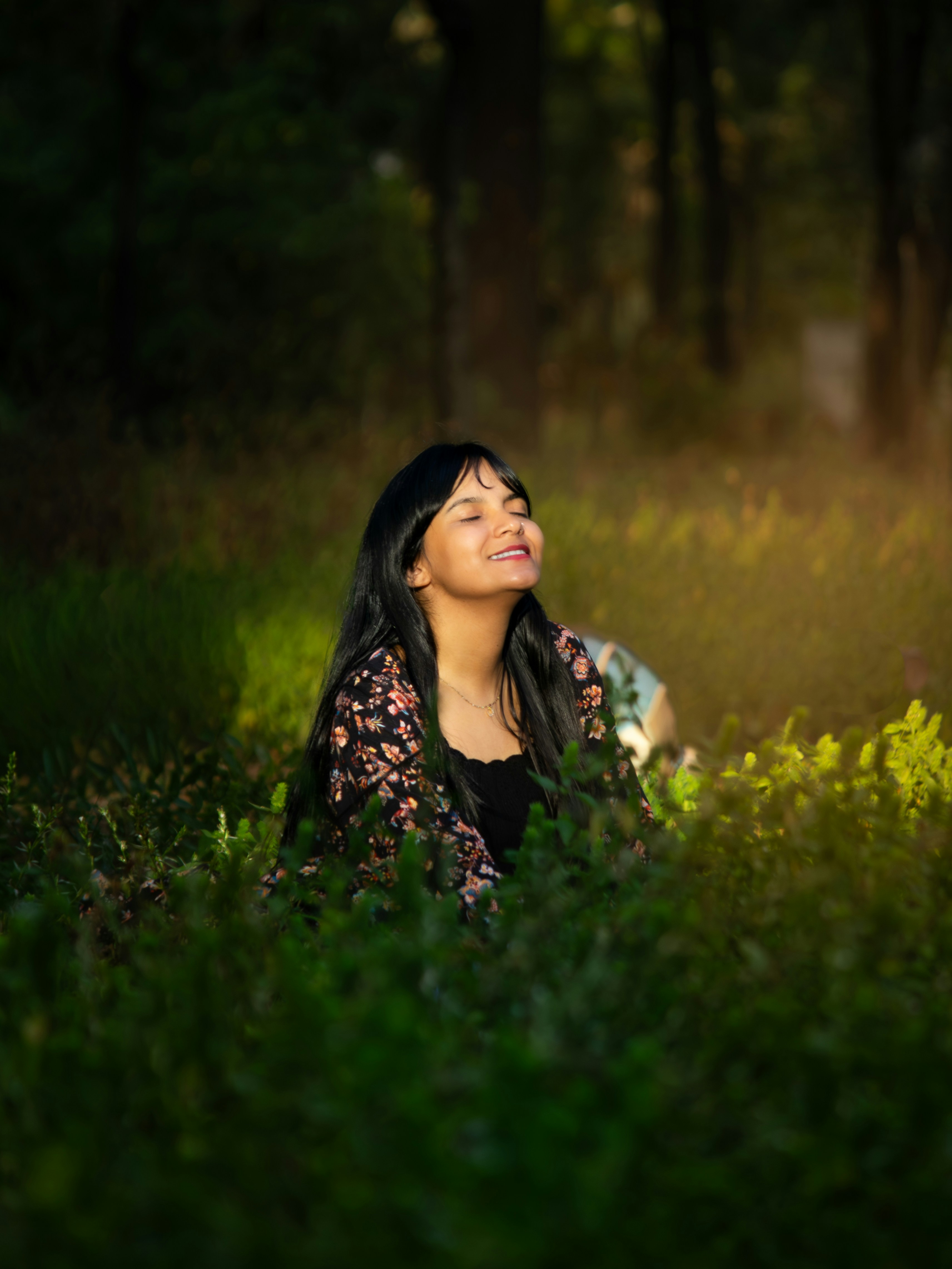 Sunlit Smile in a Meadow Cocoon