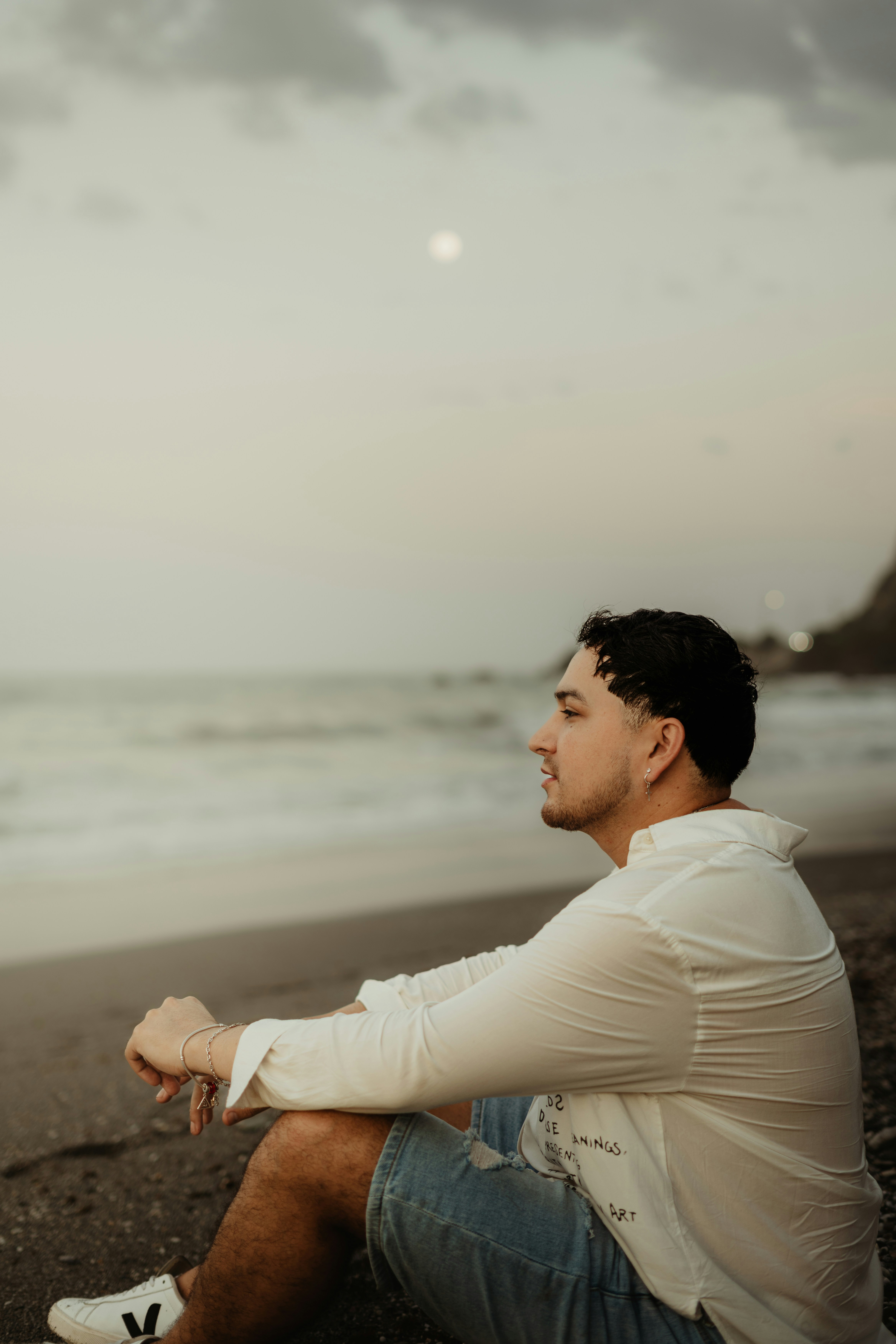 Sitting by the Tide: Quiet Contemplation at Dusk