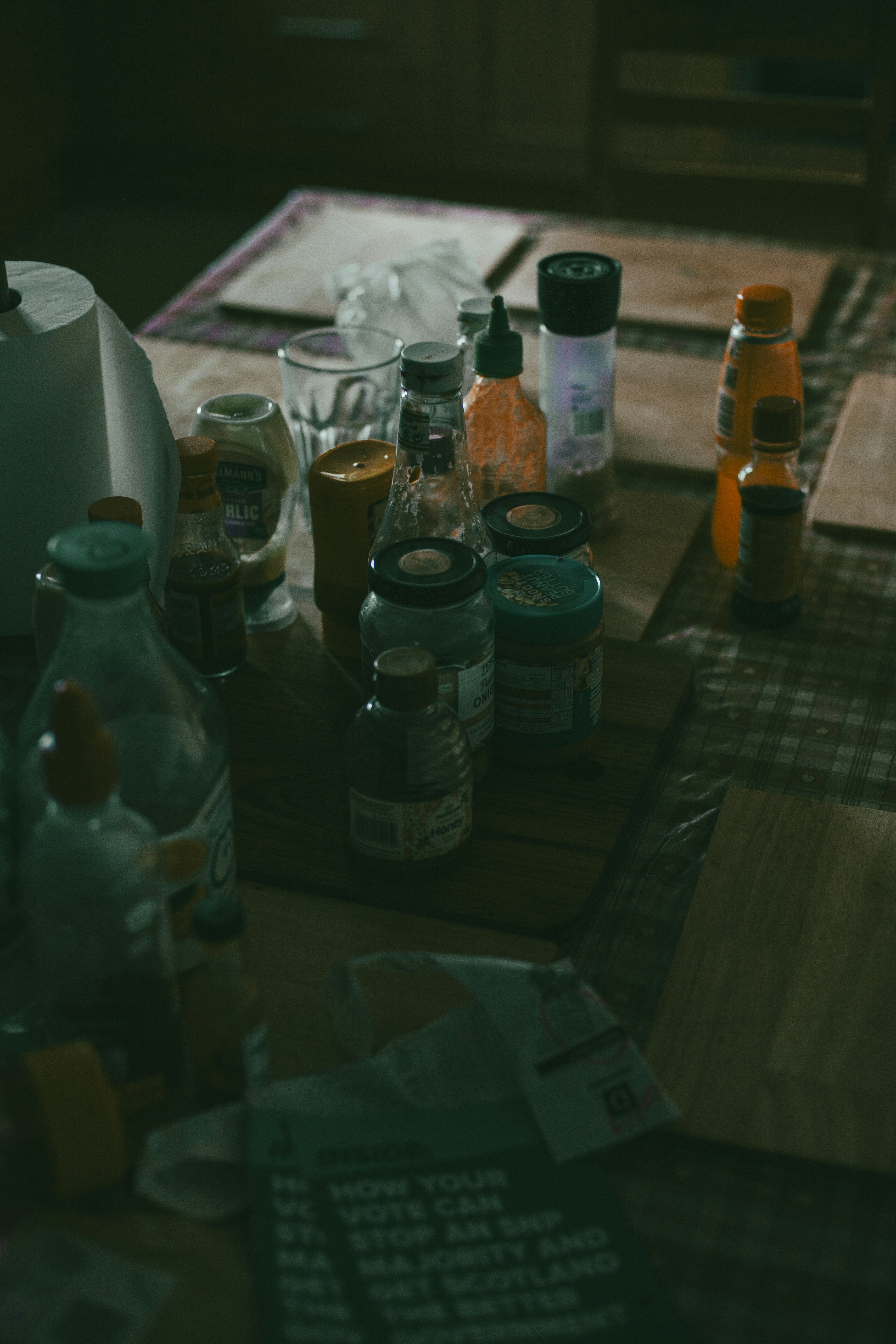 Dim Table of Condiments: Evening Still Life