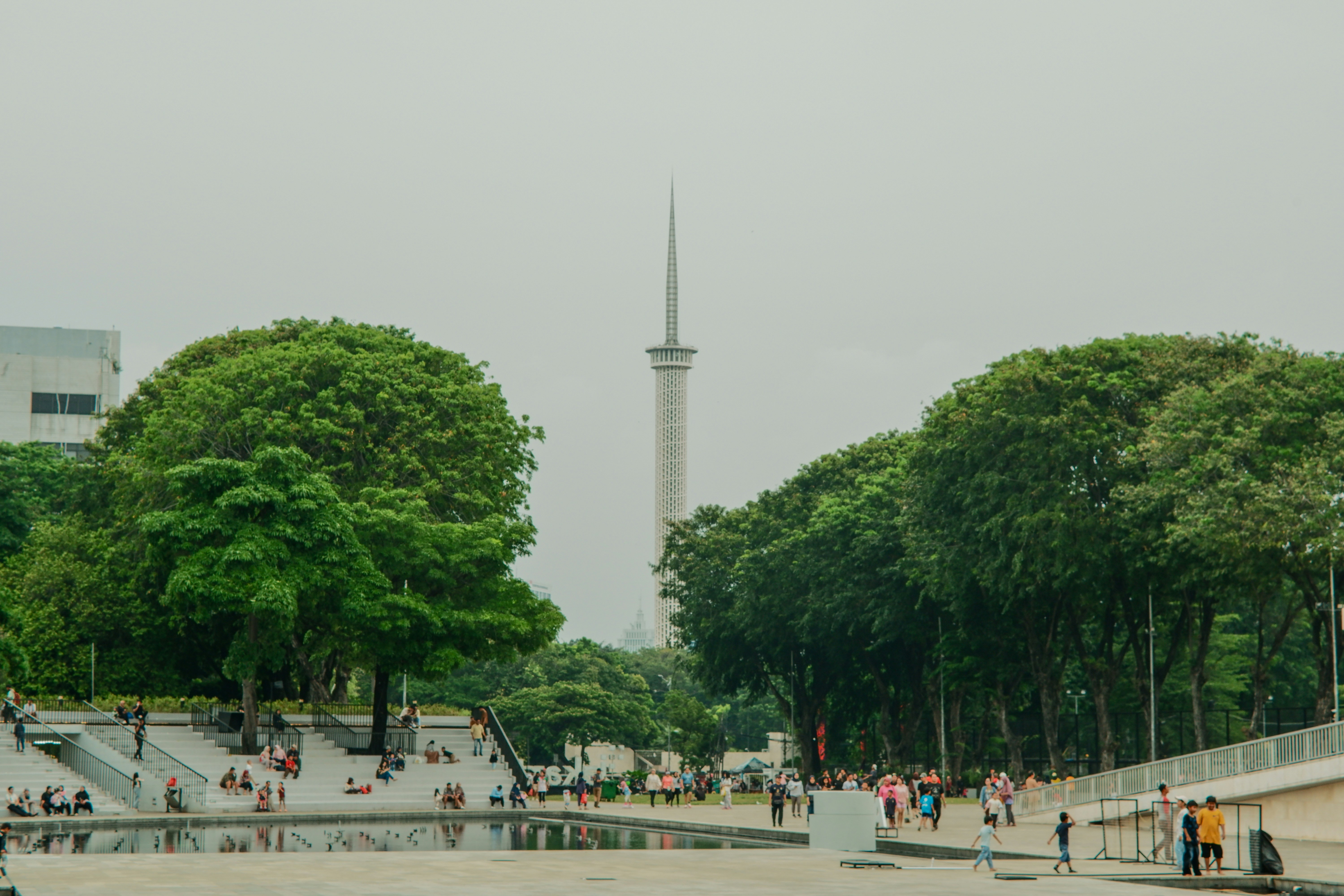 Centered Spire: A Quiet Day in the City Park