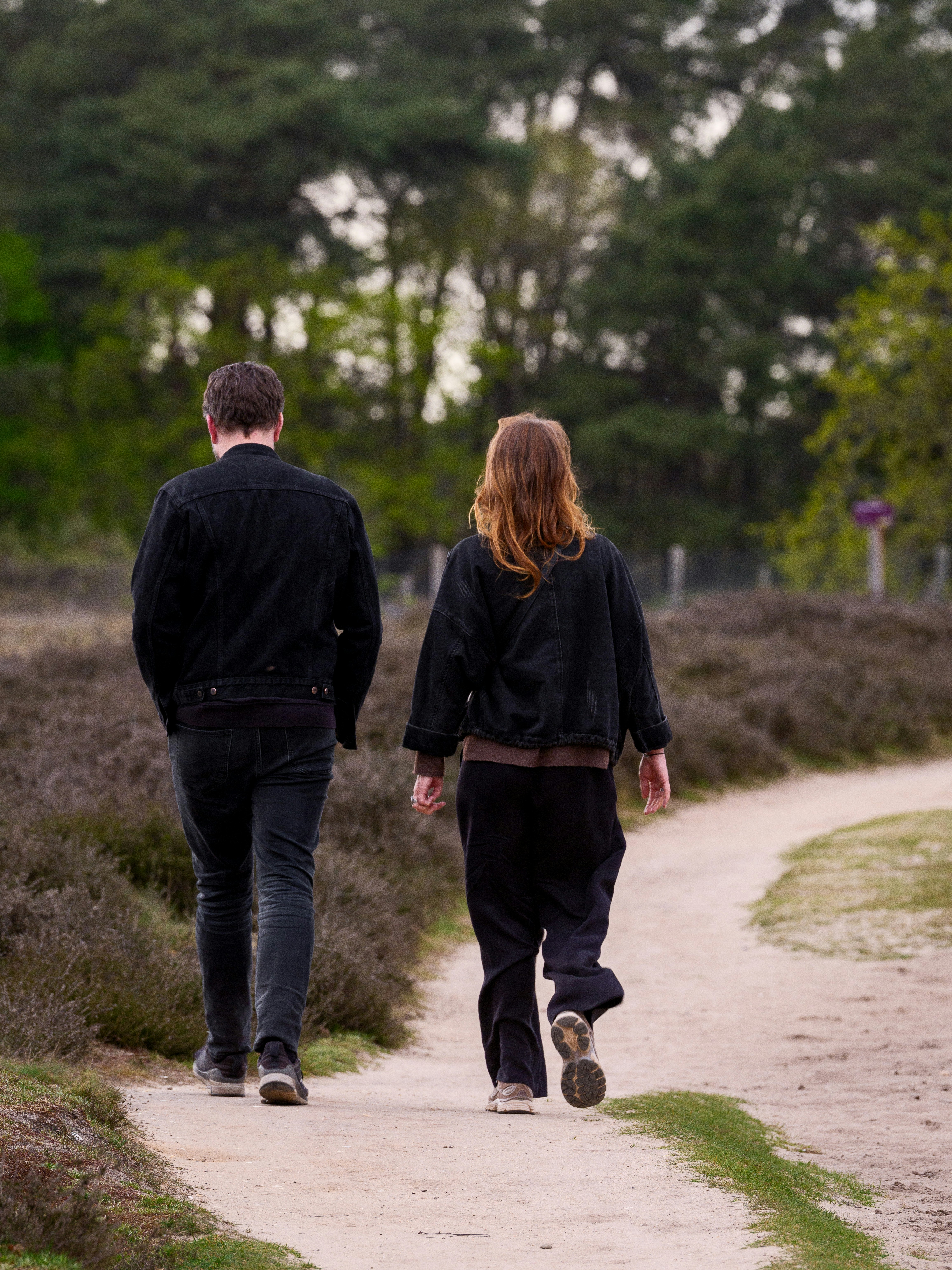 Back to the Path: Two Friends in Sync on a Quiet Country Trail