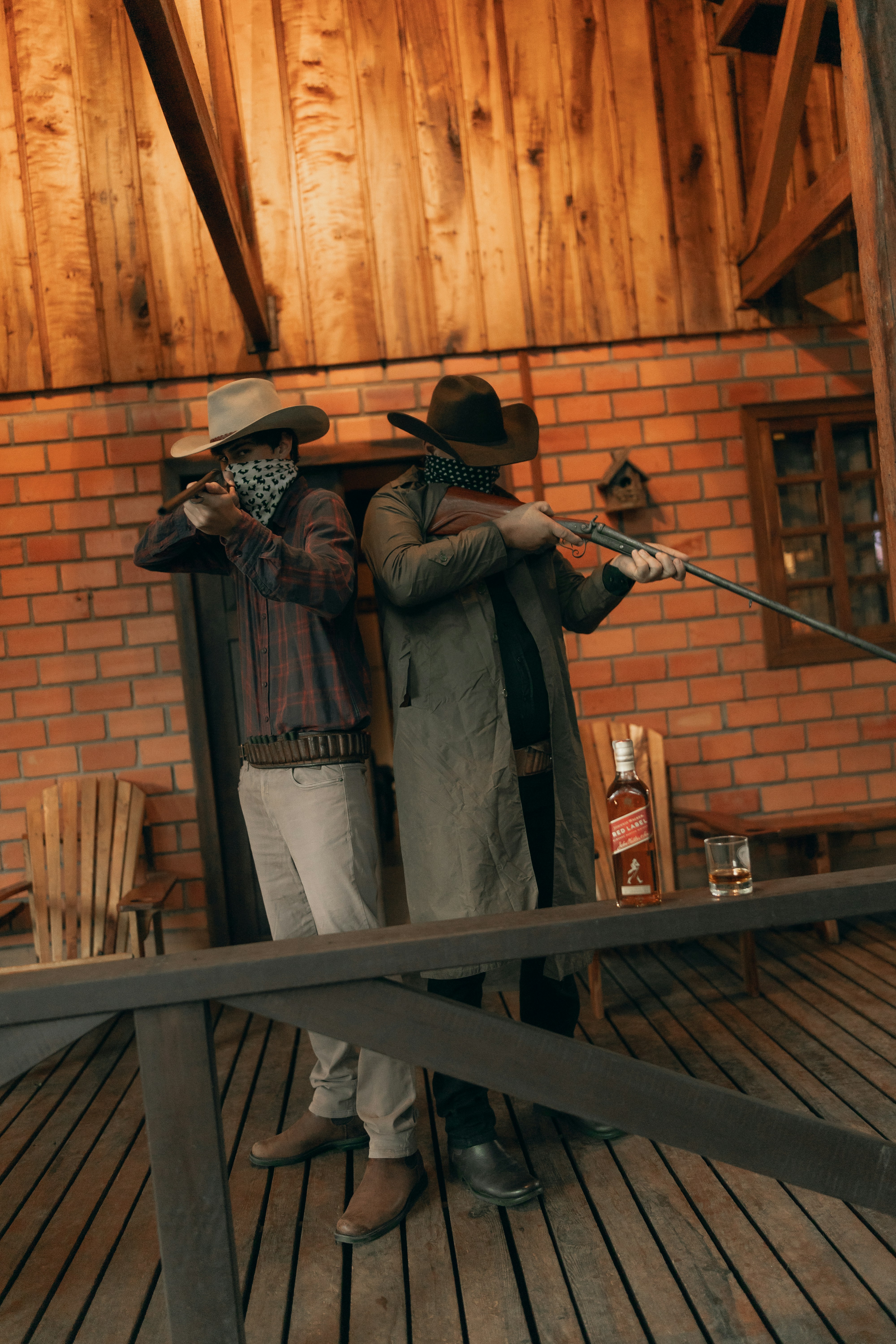 Twin Outlaws at Dusk: A Barrel of Suspense