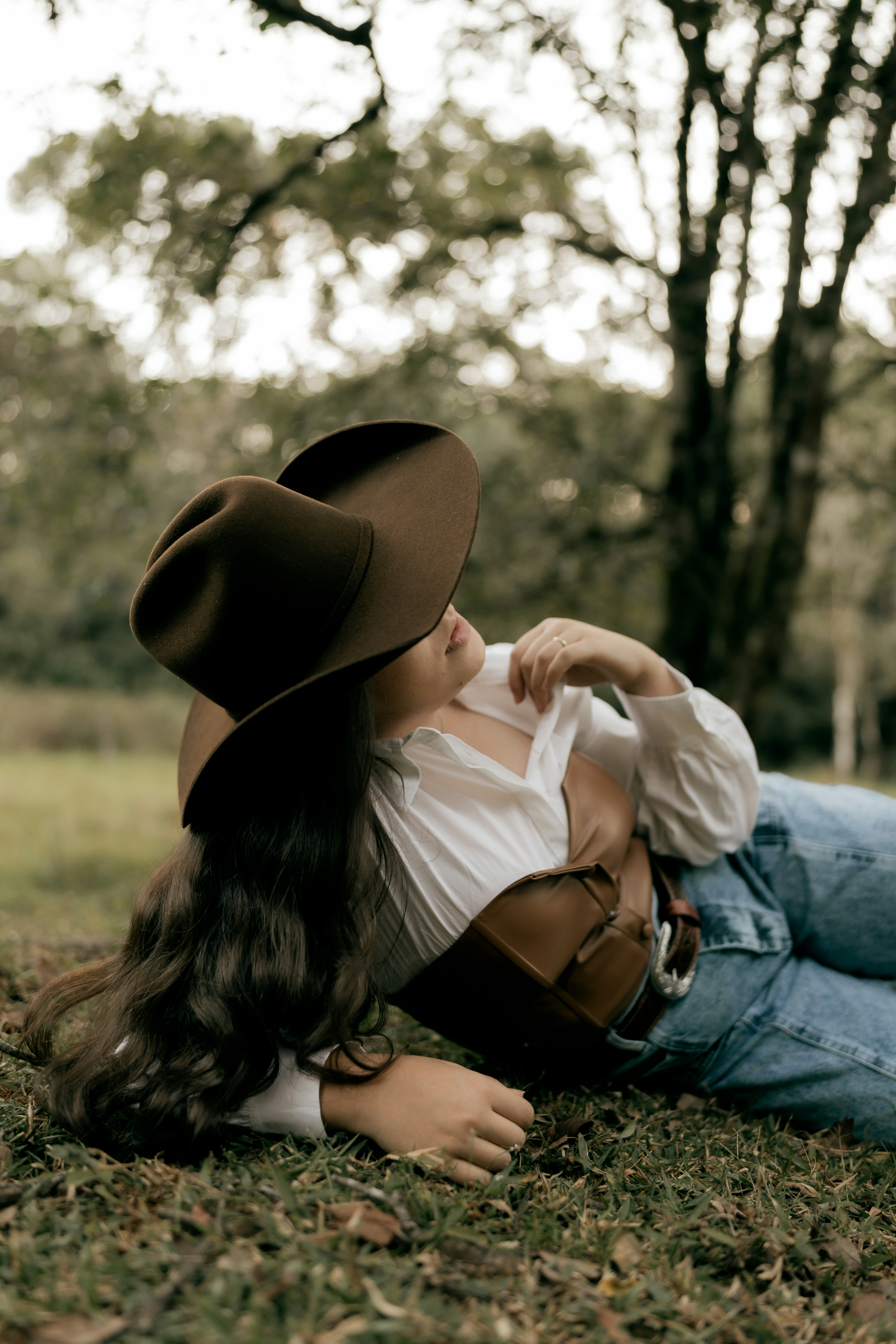 Whispered Tilt: A Casual Portrait in Quiet Prairie Light