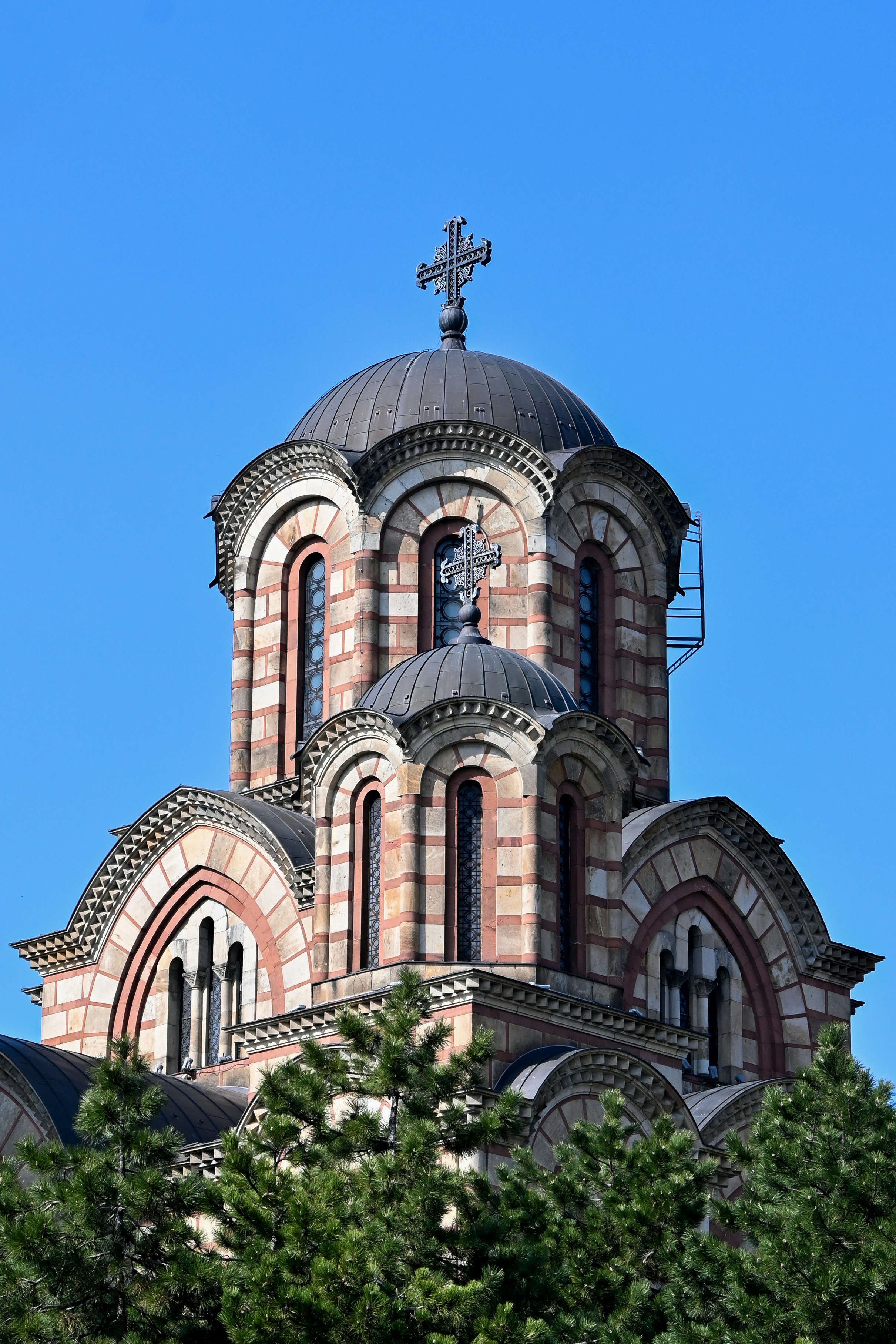  Byzantine Emblem Rising: A Dome Crowned in Clear Sky