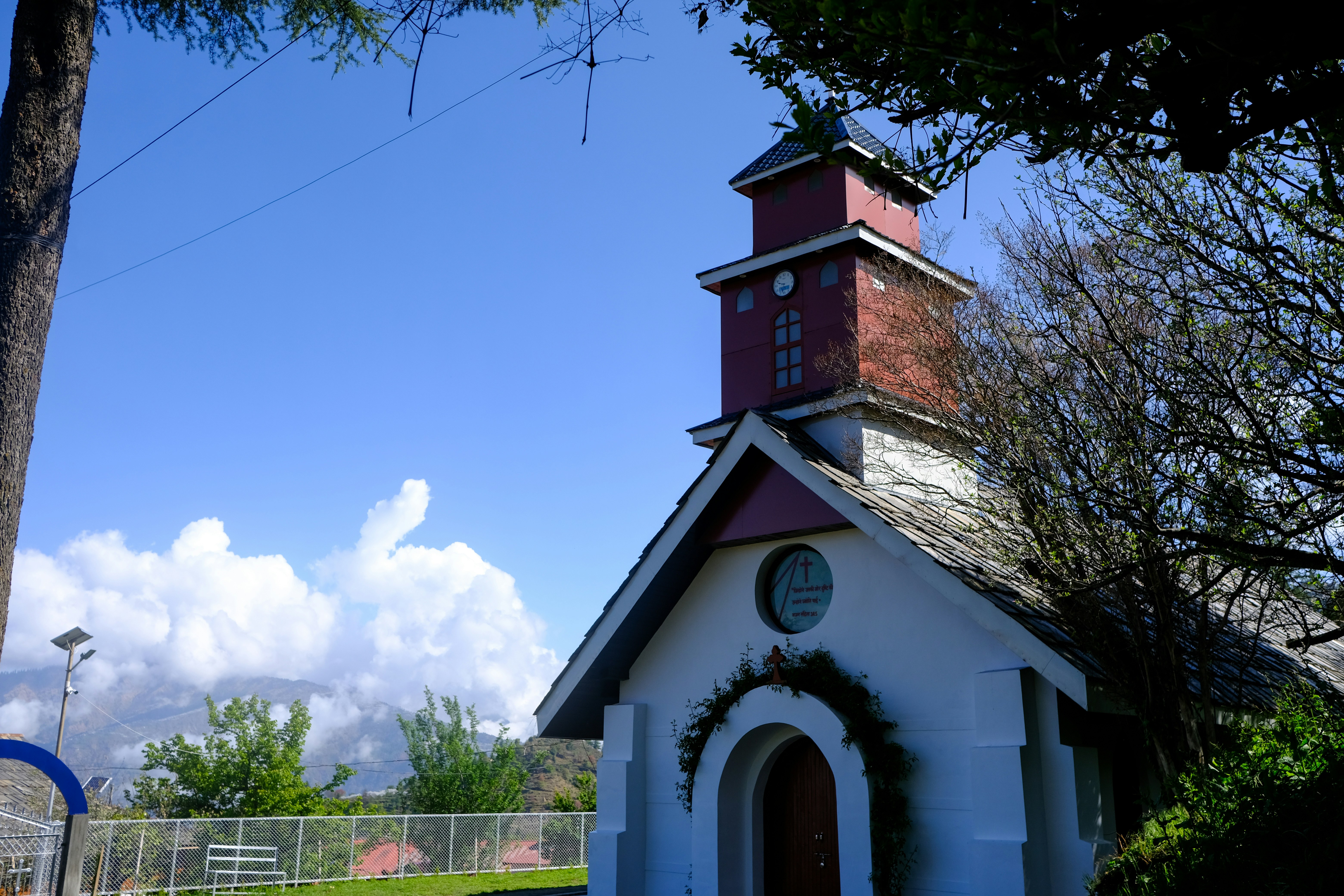 Chapel on a Sunny Campus Morning