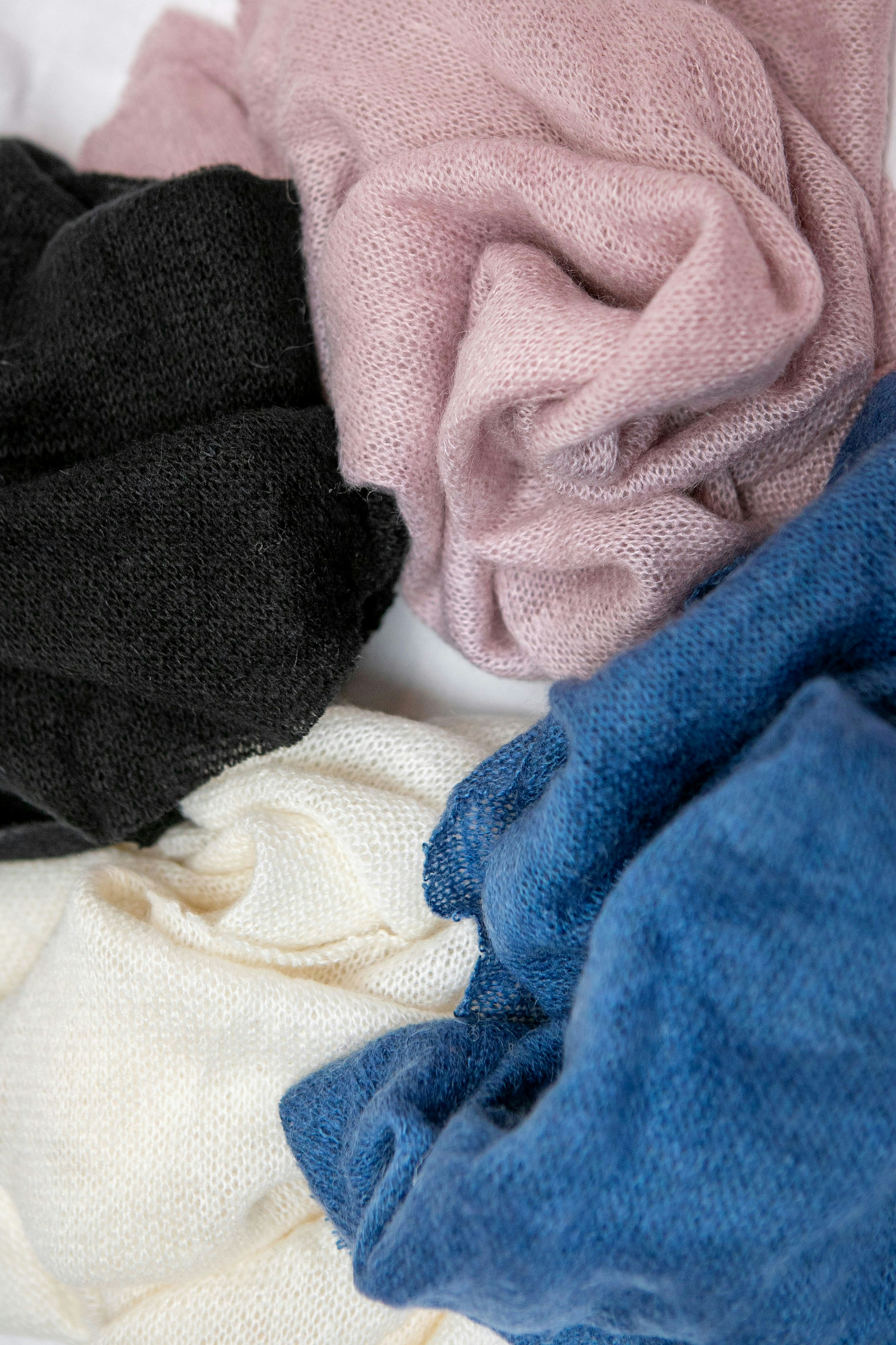 Threads in Color: Close-up of a Soft Knit Fabrics Tangle