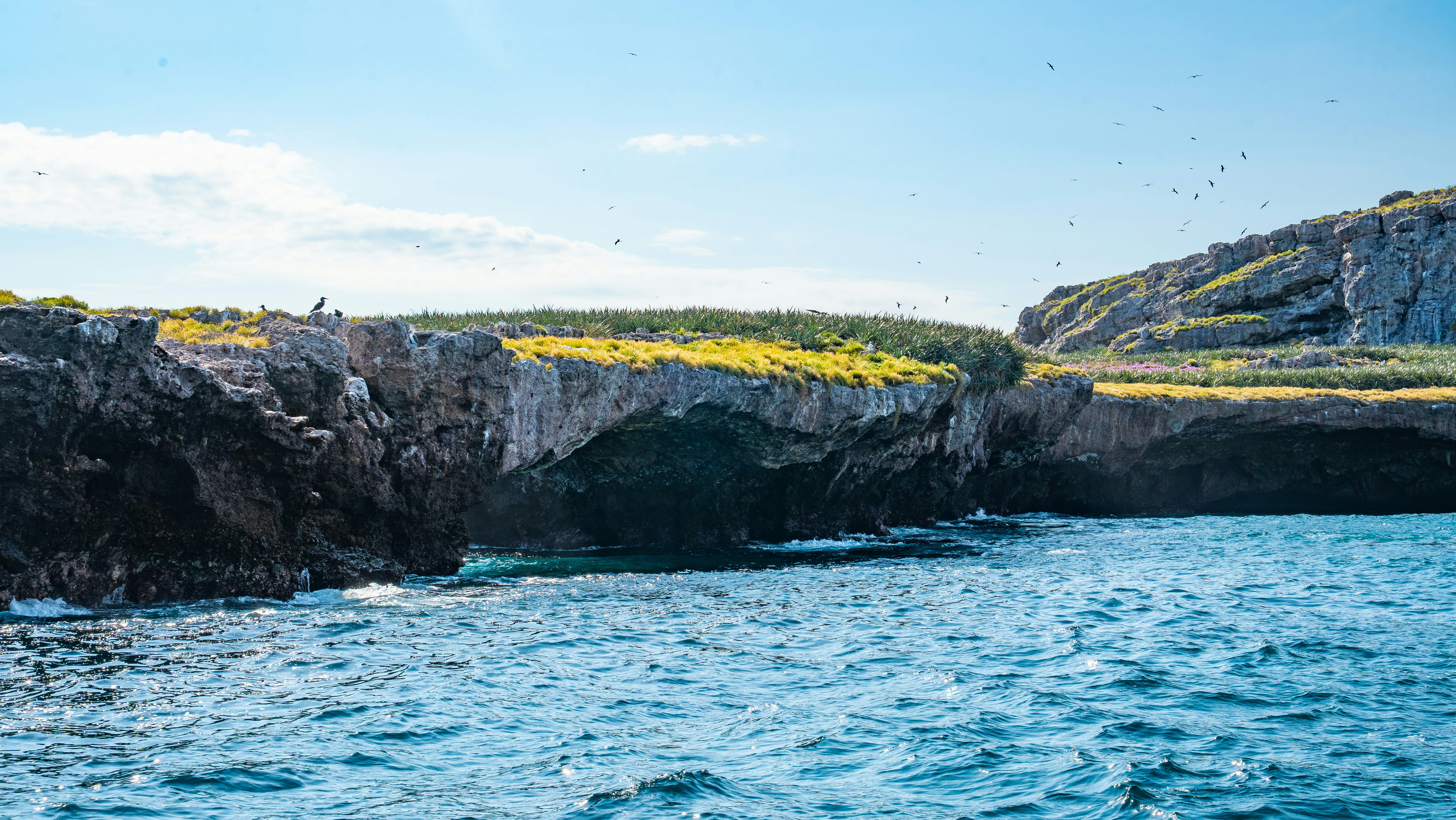 Coastal Cliffline meeting the turquoise Atlantic