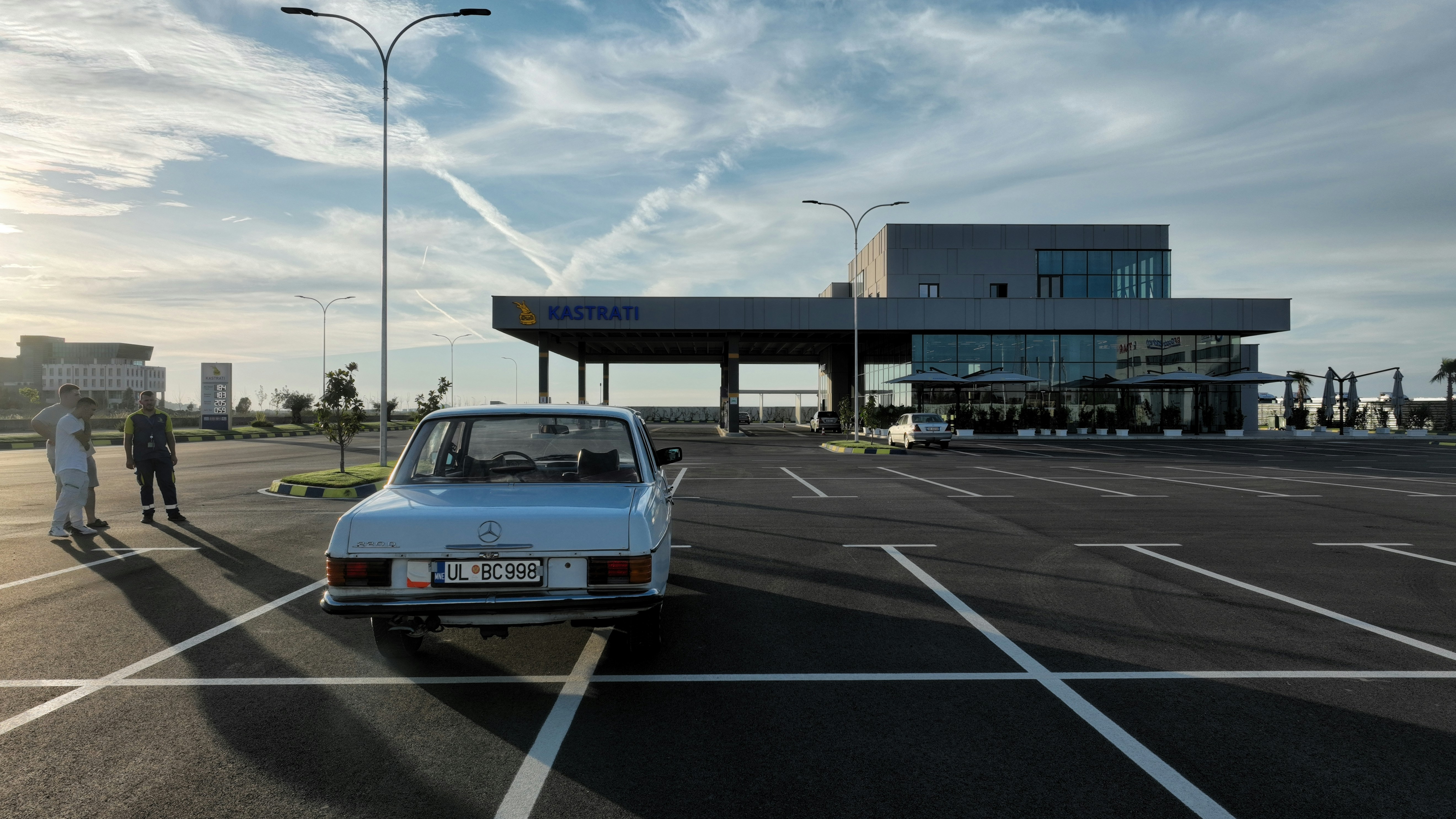 Blue Classic in the Empty Parking Lot