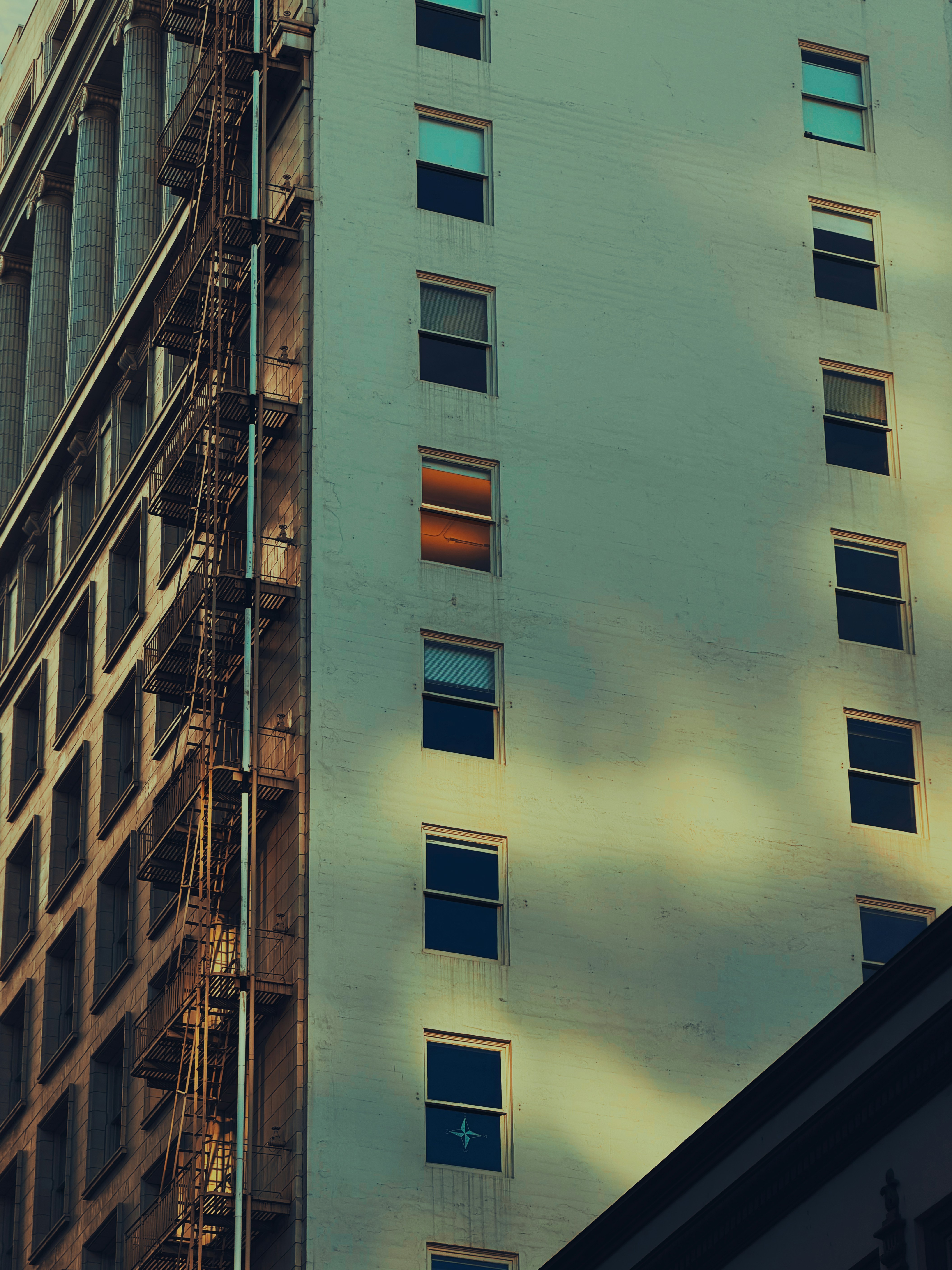 Sunlit Facade in Shadowed Alley