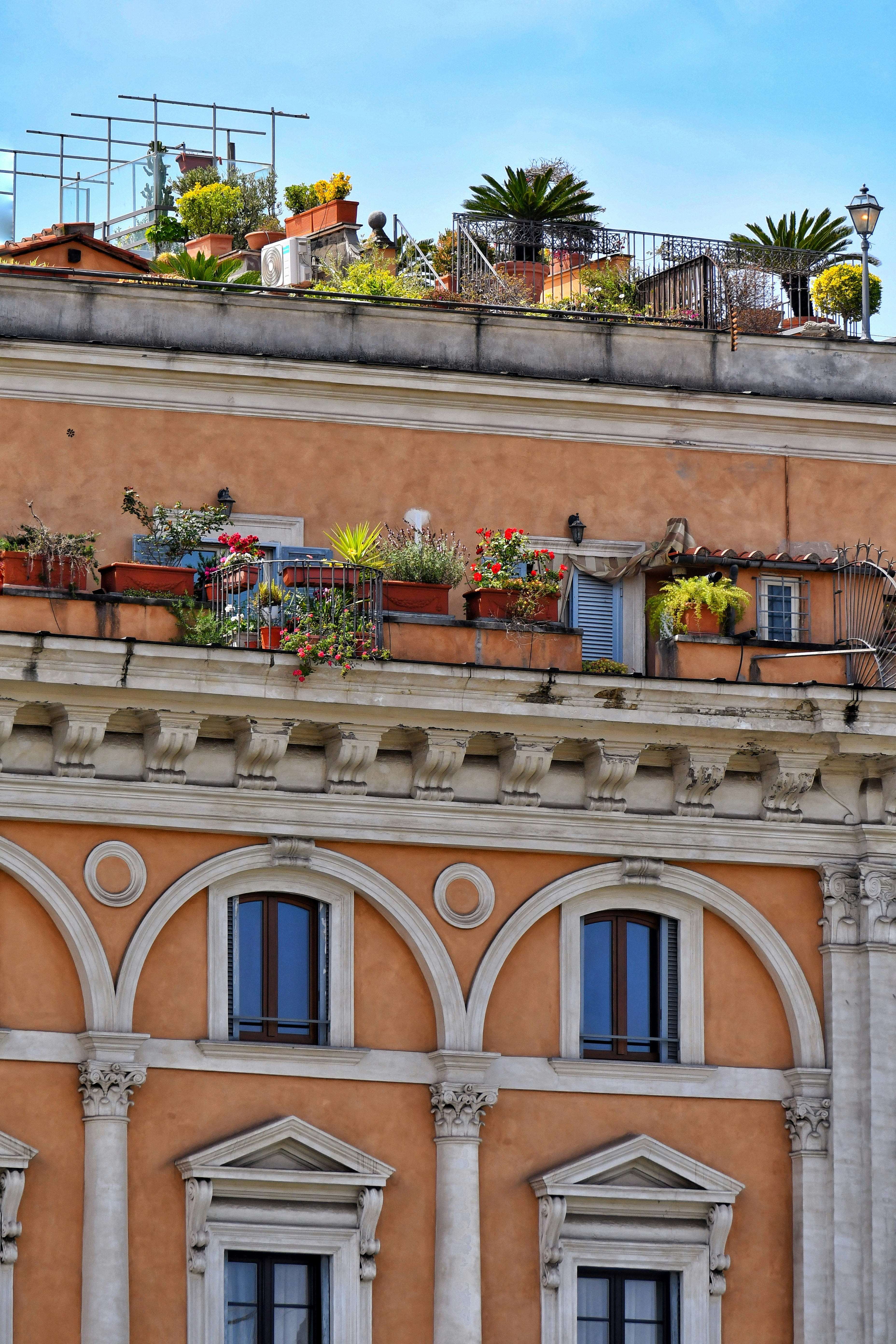 Terraced Rooftop Garden Over an Elegant Facade