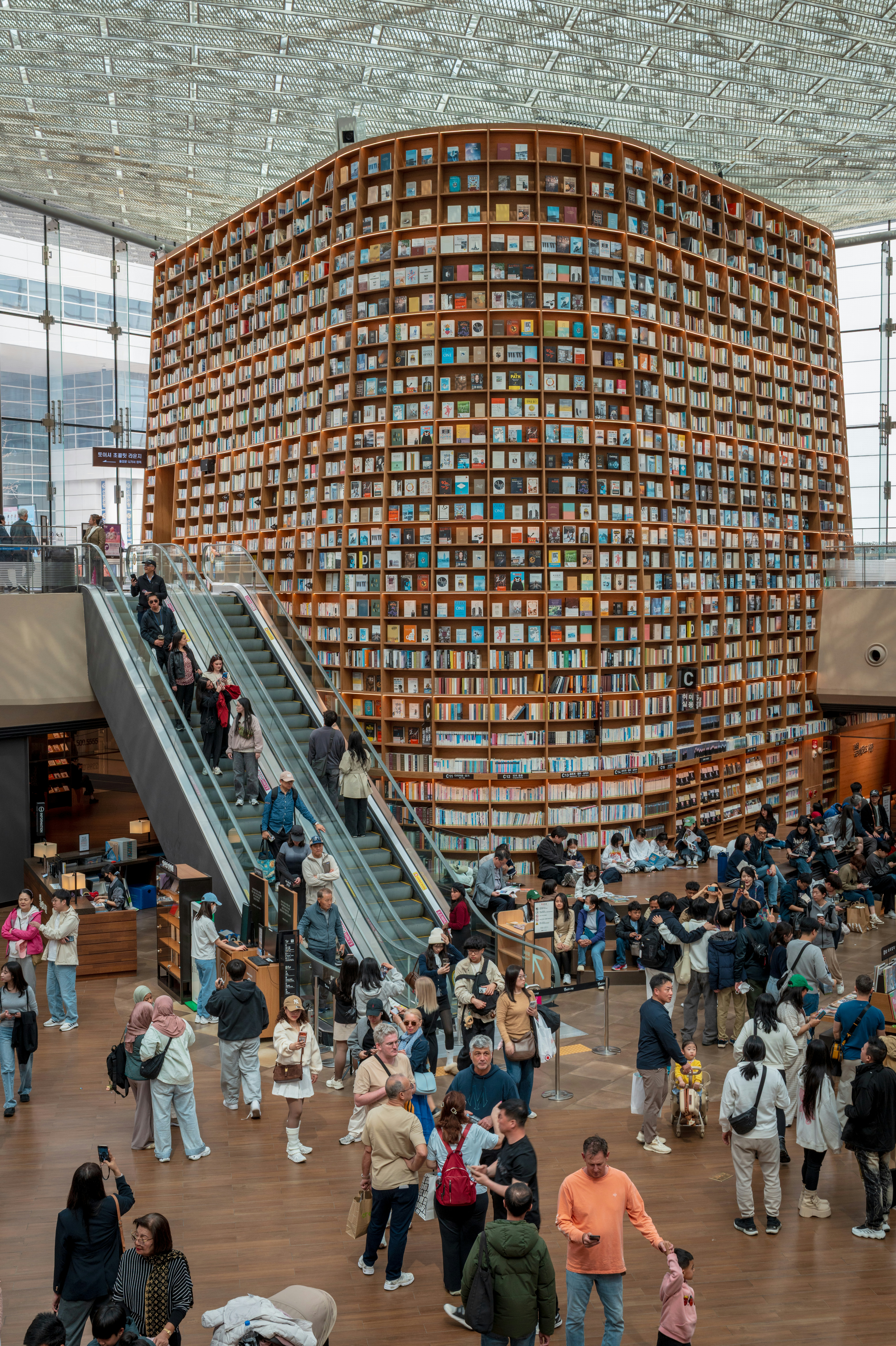Booksphere: A Tower of Stories in the Atrium