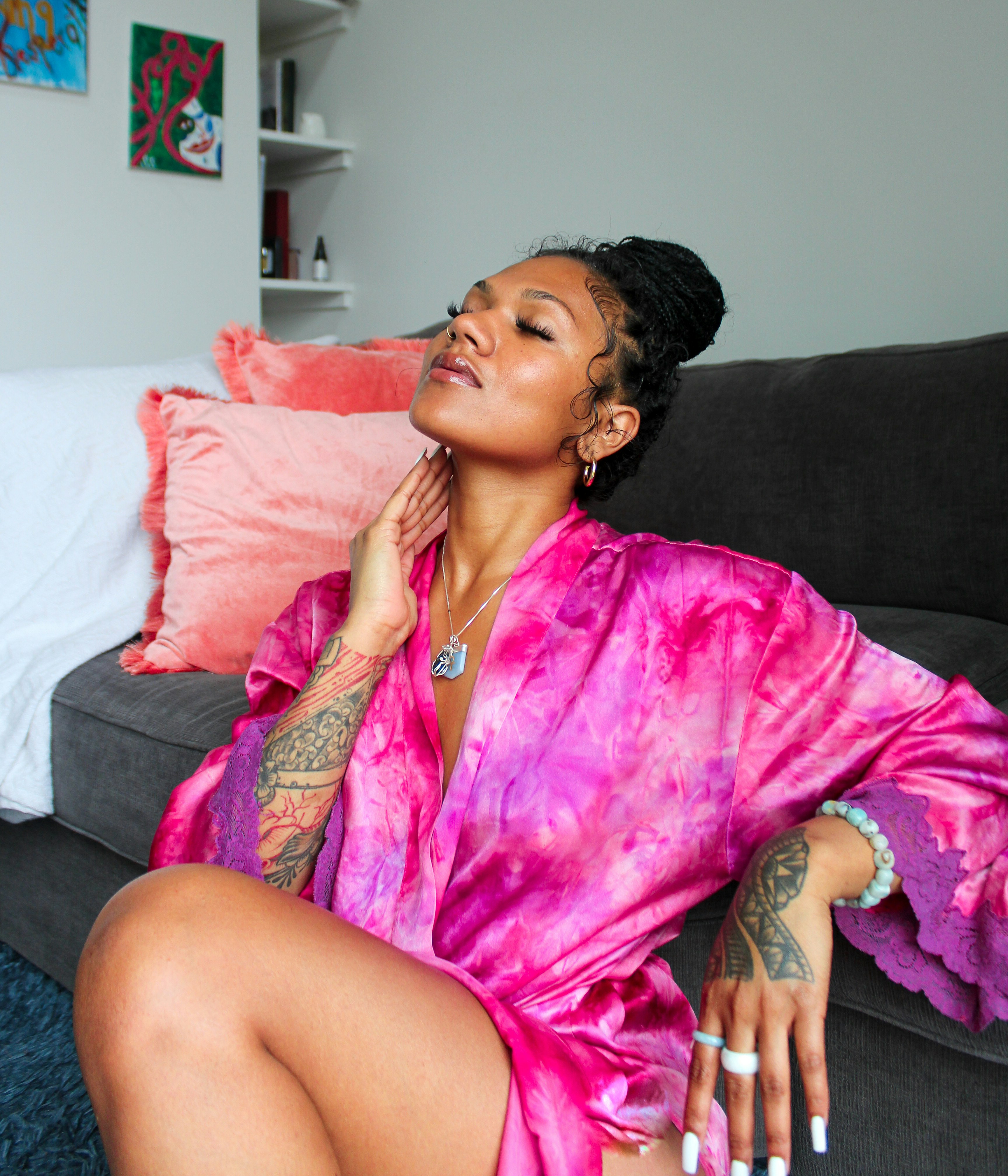 Silken Calm: a Self-Reflection in Tie-Dye Velvet