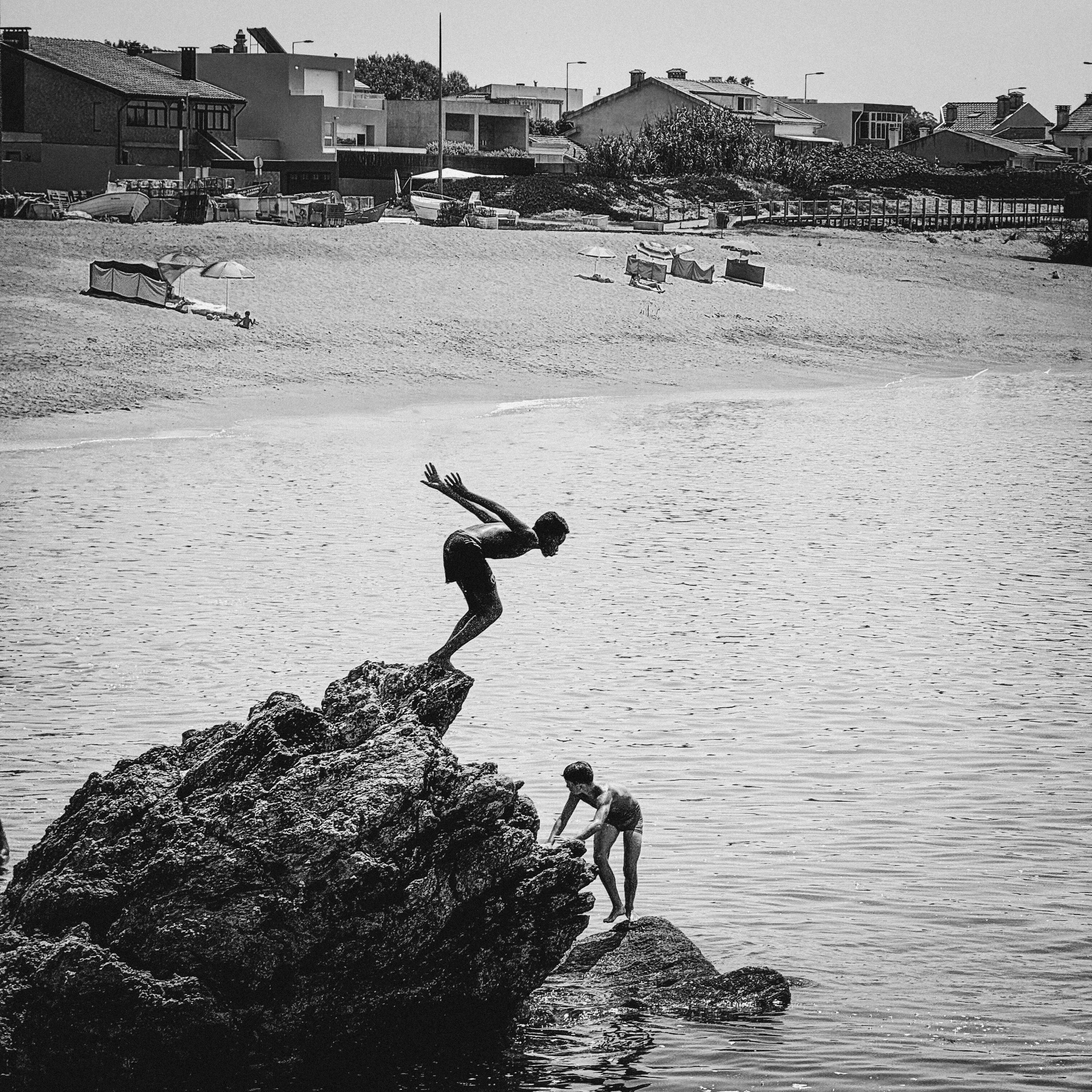 Rock Jump into Quiet Waters
