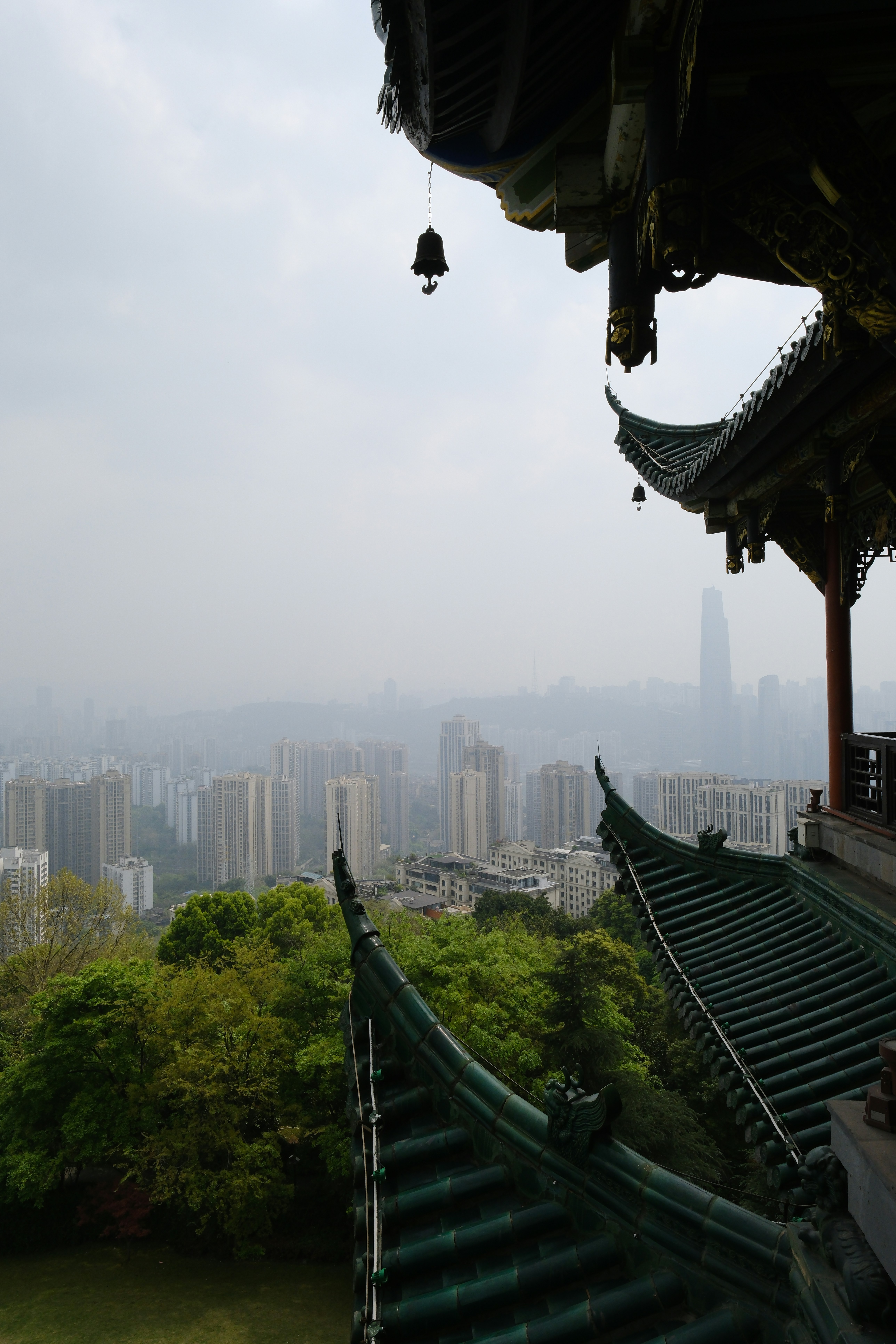 Balcony Overlook: Cityscape Framed by Ancient Rooflines
