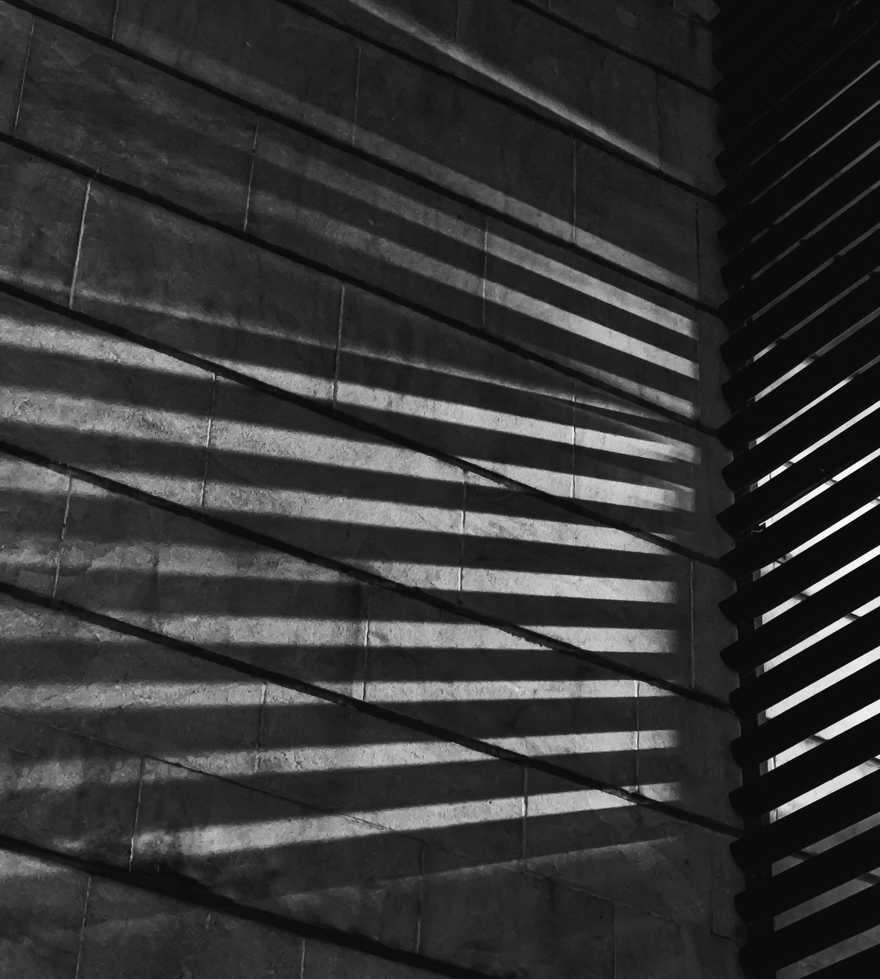 Striped Shadows on Angled Tiles