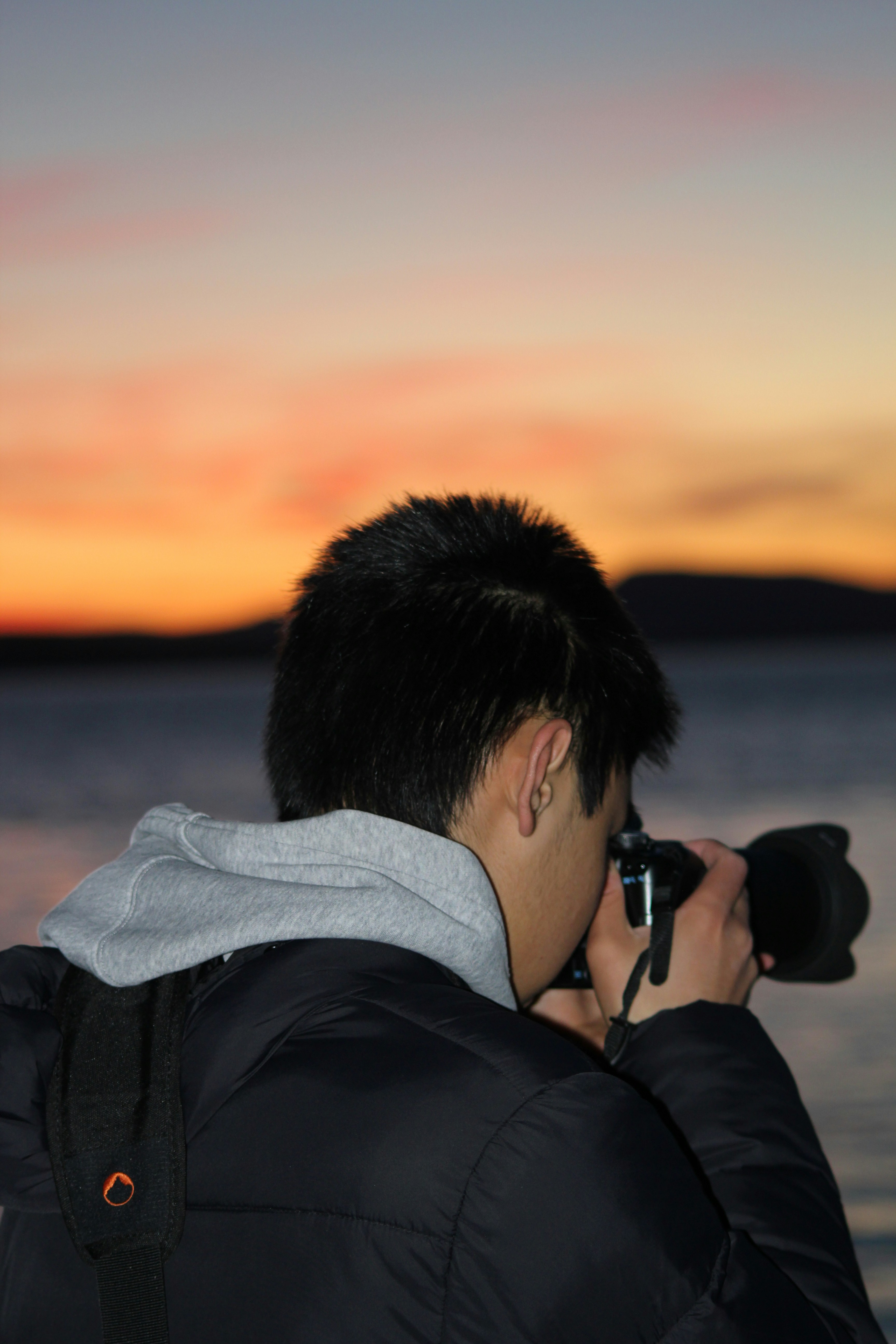 Silhouette of a Photographer at Sunset