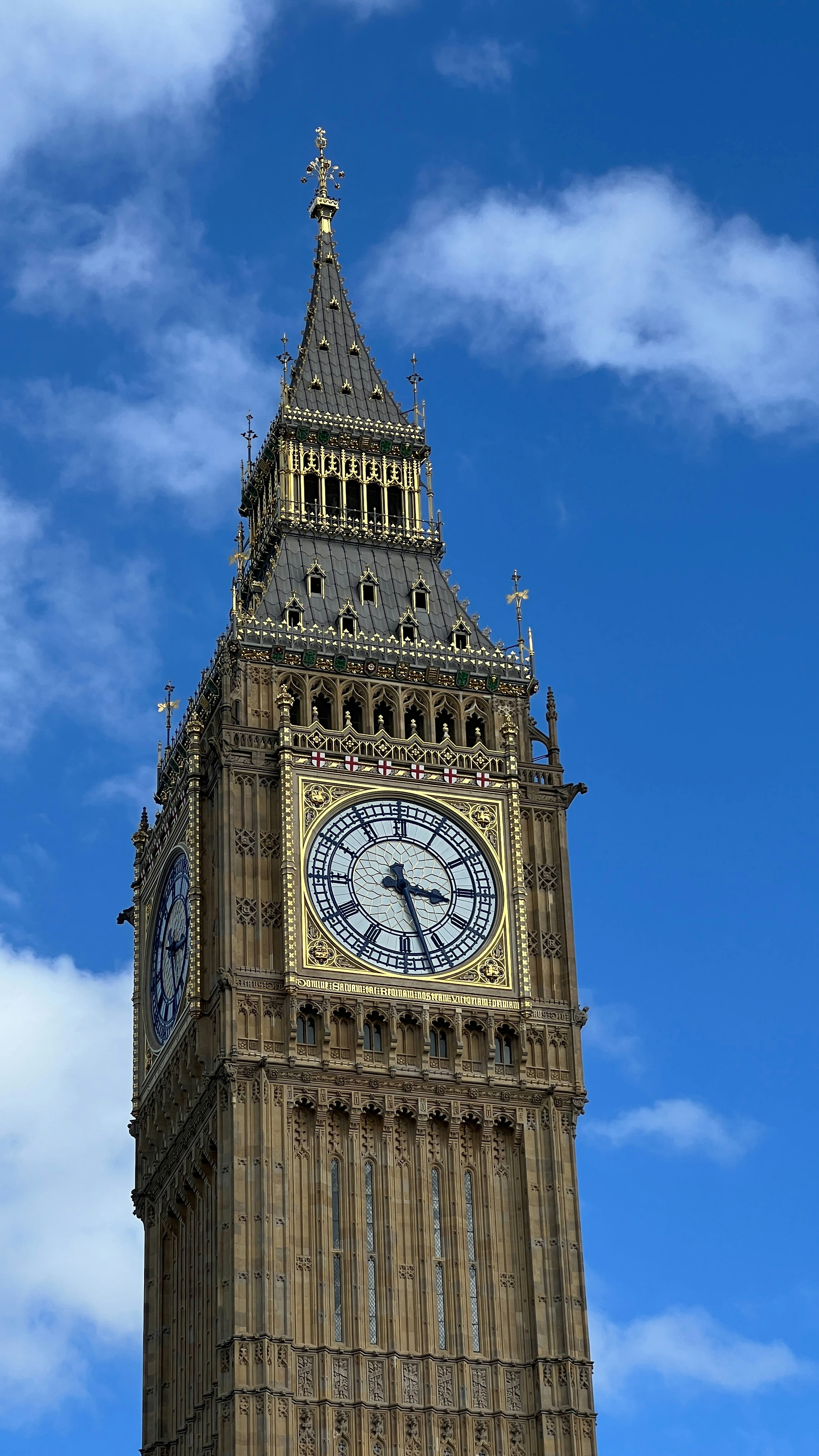 Gothic Timekeeper: Big Ben Reaches for the Blue Sky