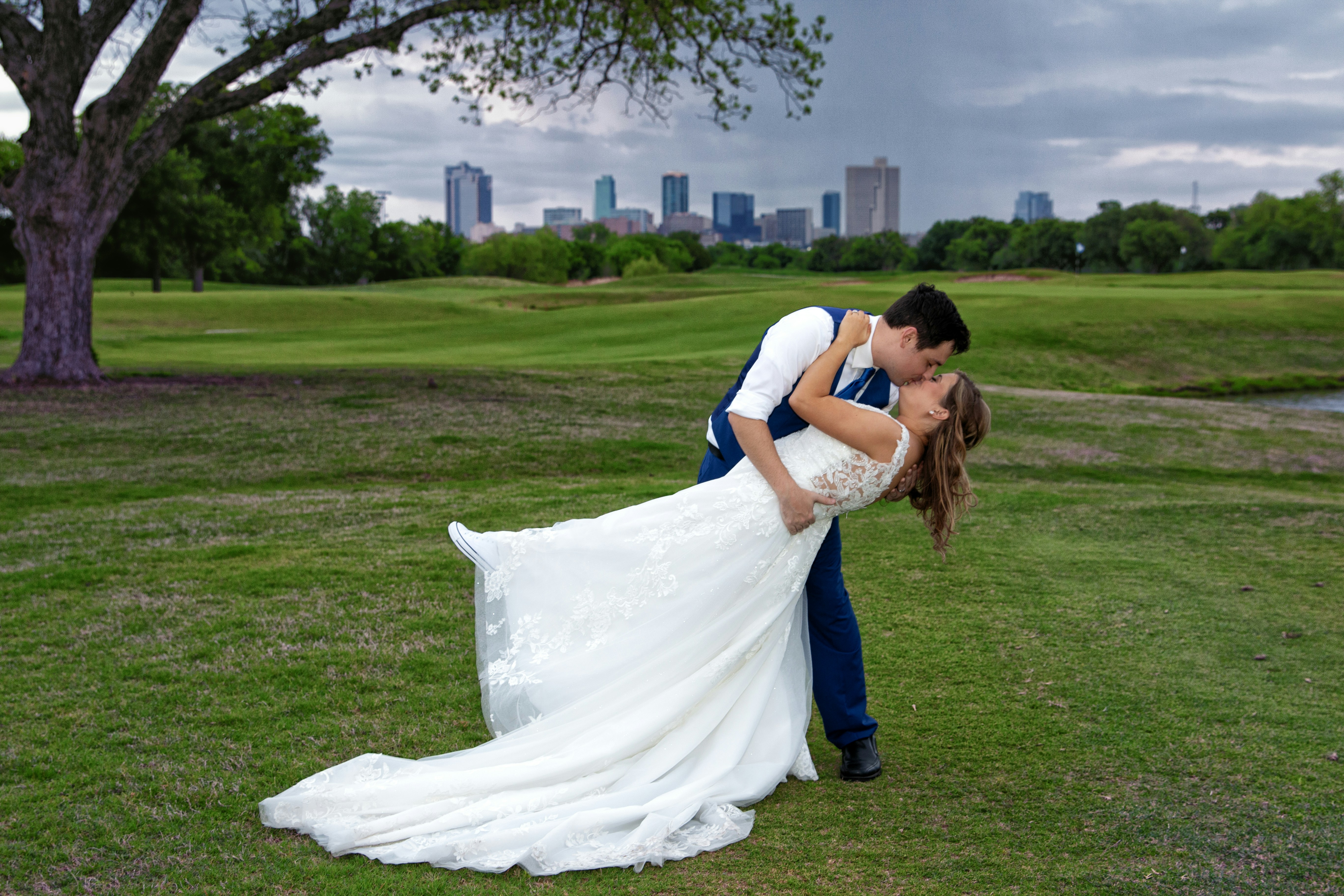 Kiss of the Park: A Daring Dip in White Tulle