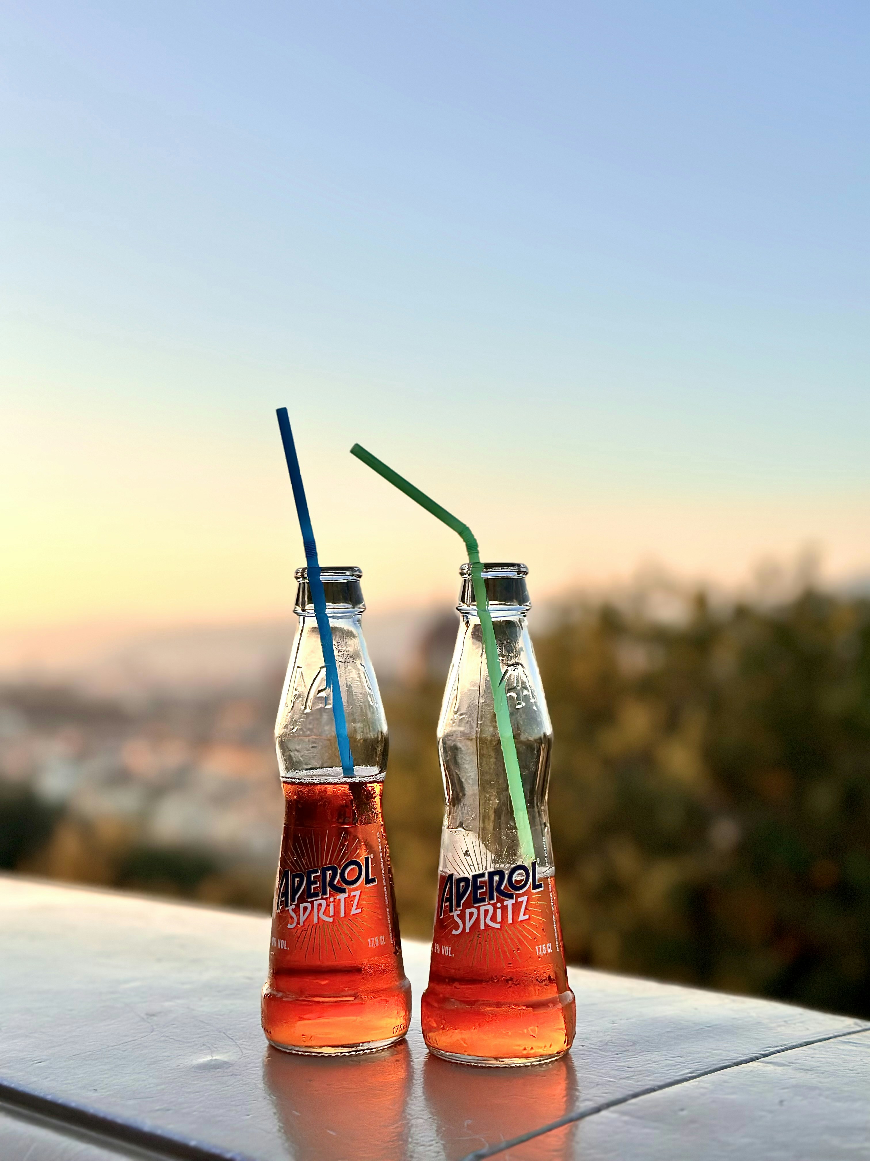 Twin Aperol Spritz on a Sunset Balcony