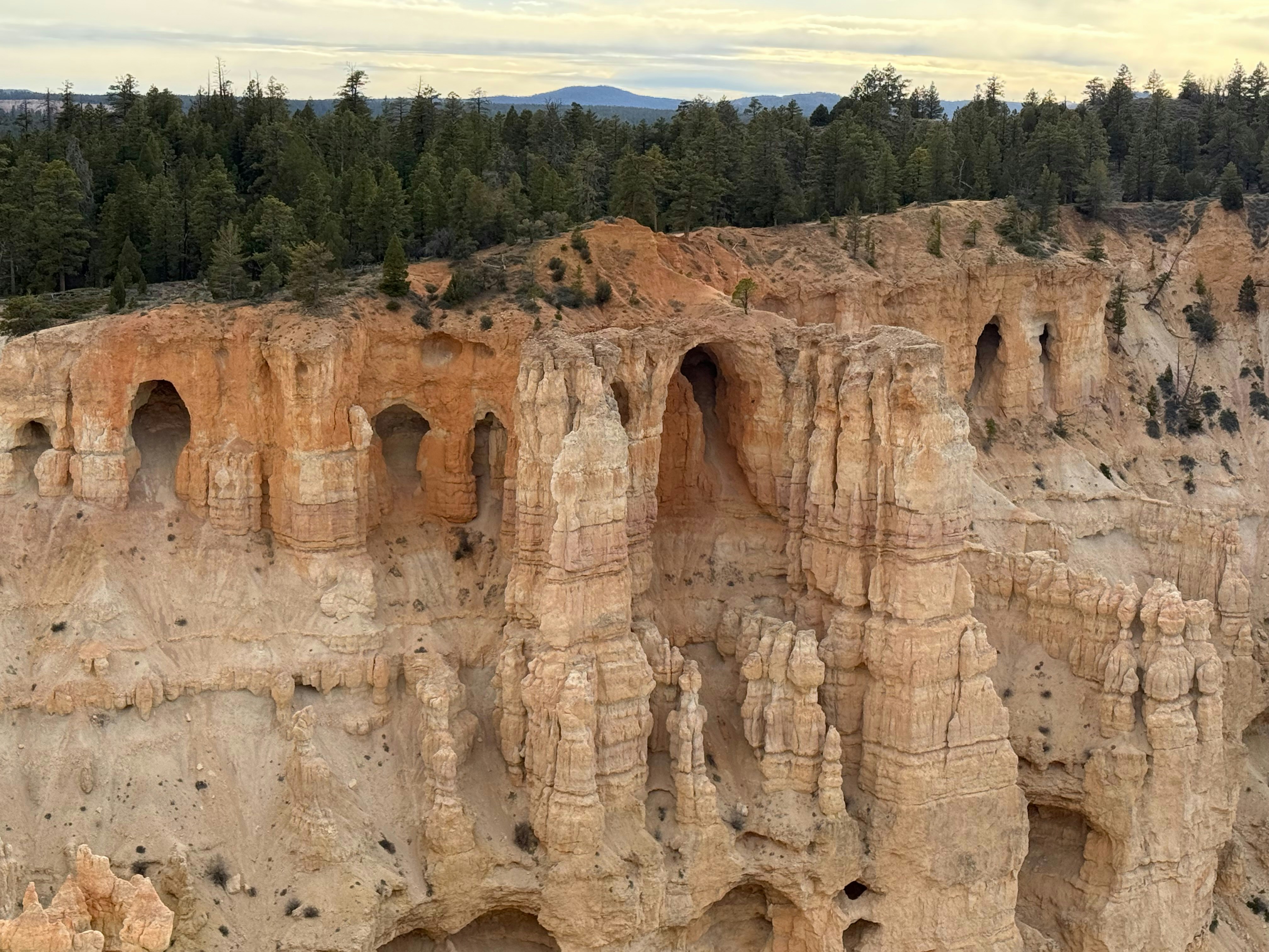 Rugged Canyon Arches: Light & Shadow over Weathered Pillars