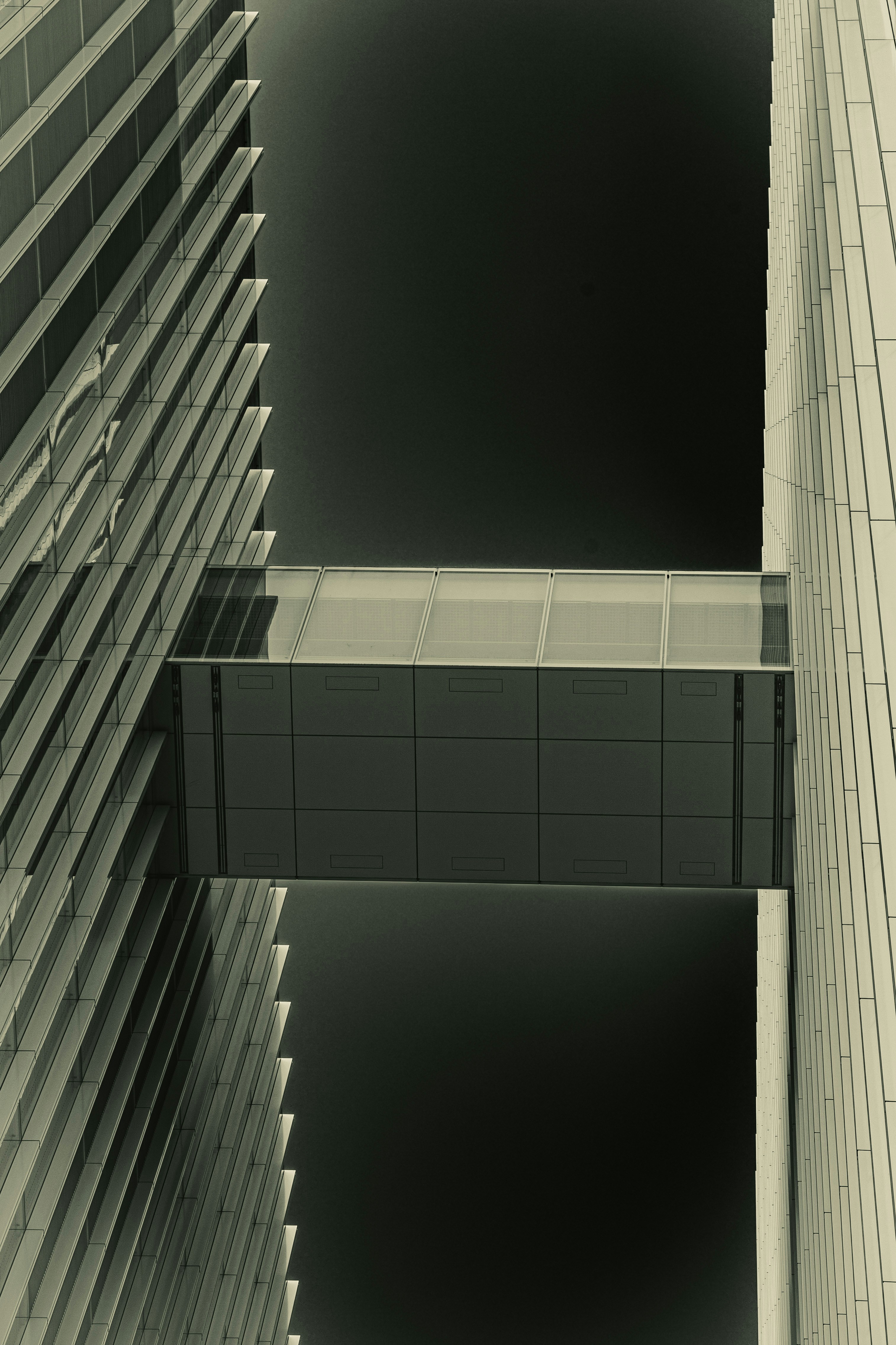 Bridge Between Glass Towers: An Abstract Skywalk
