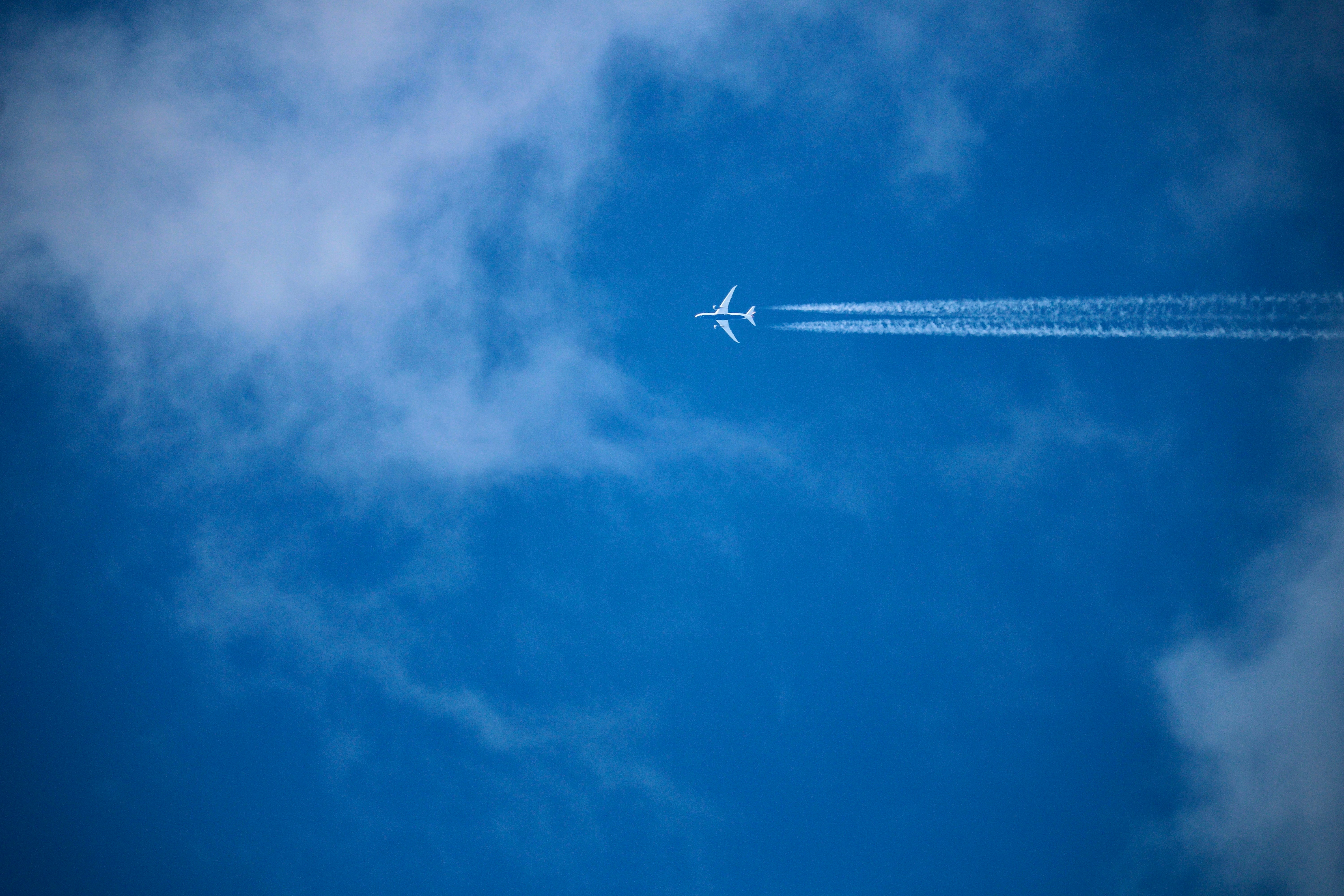 Jet Trail Across a Clear Blue Sky