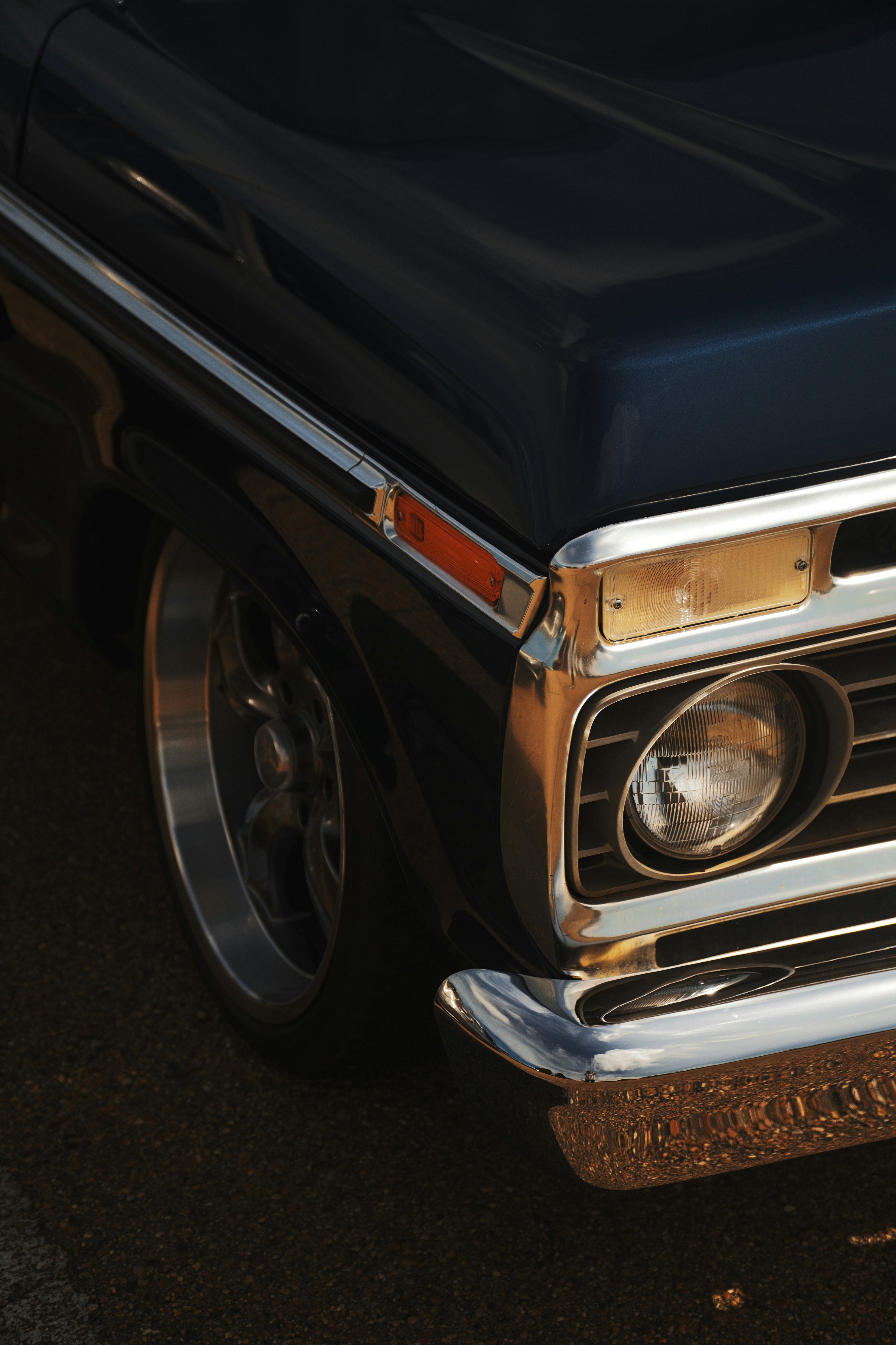 Chrome Edge: The Front Quarter of a Classic Truck