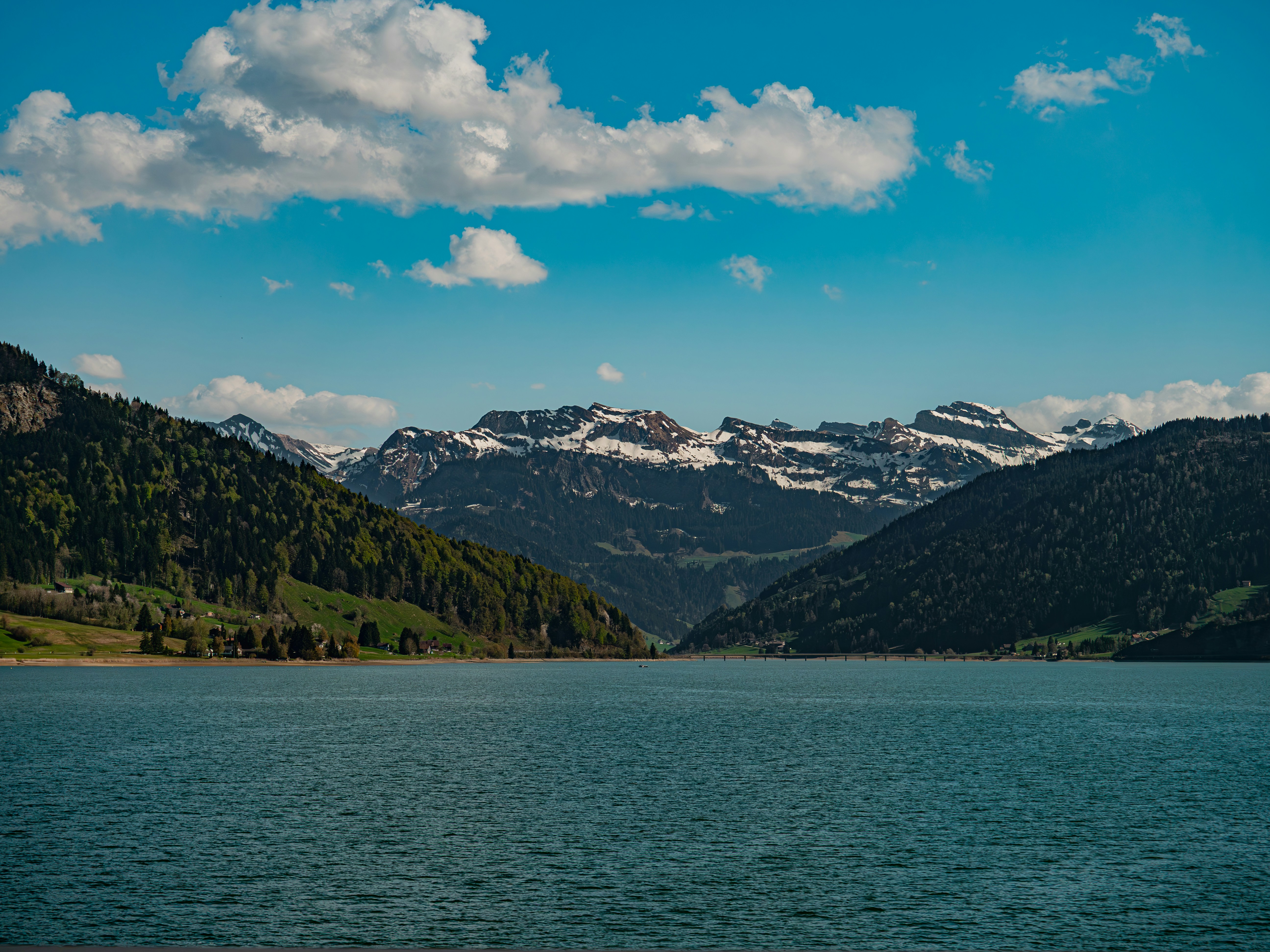 Azure Fjord: Mountain Mirror Over a Serene Alpine Lake