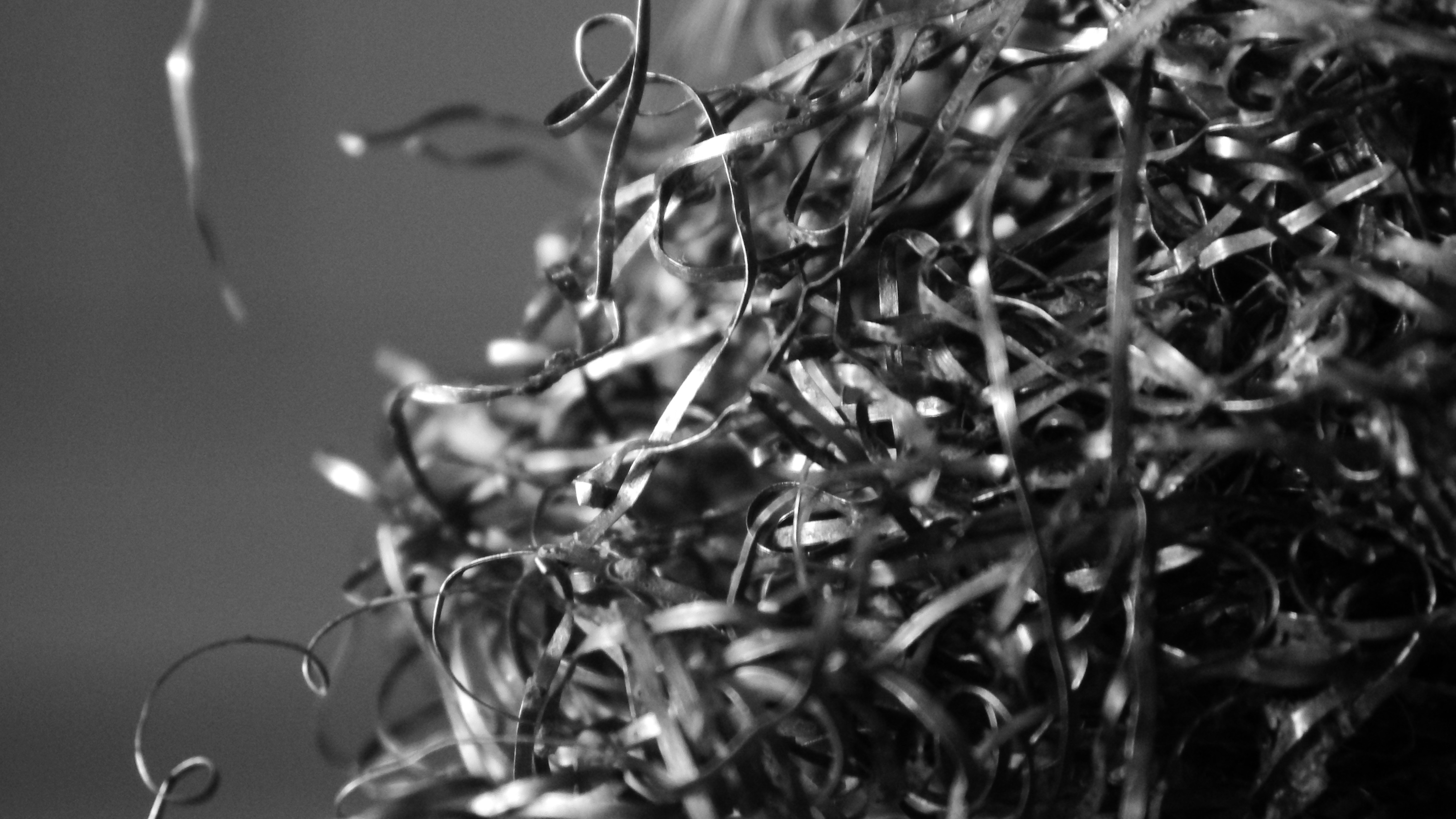 Monochrome Tangle: A Close-Up of Twisted Fibers
