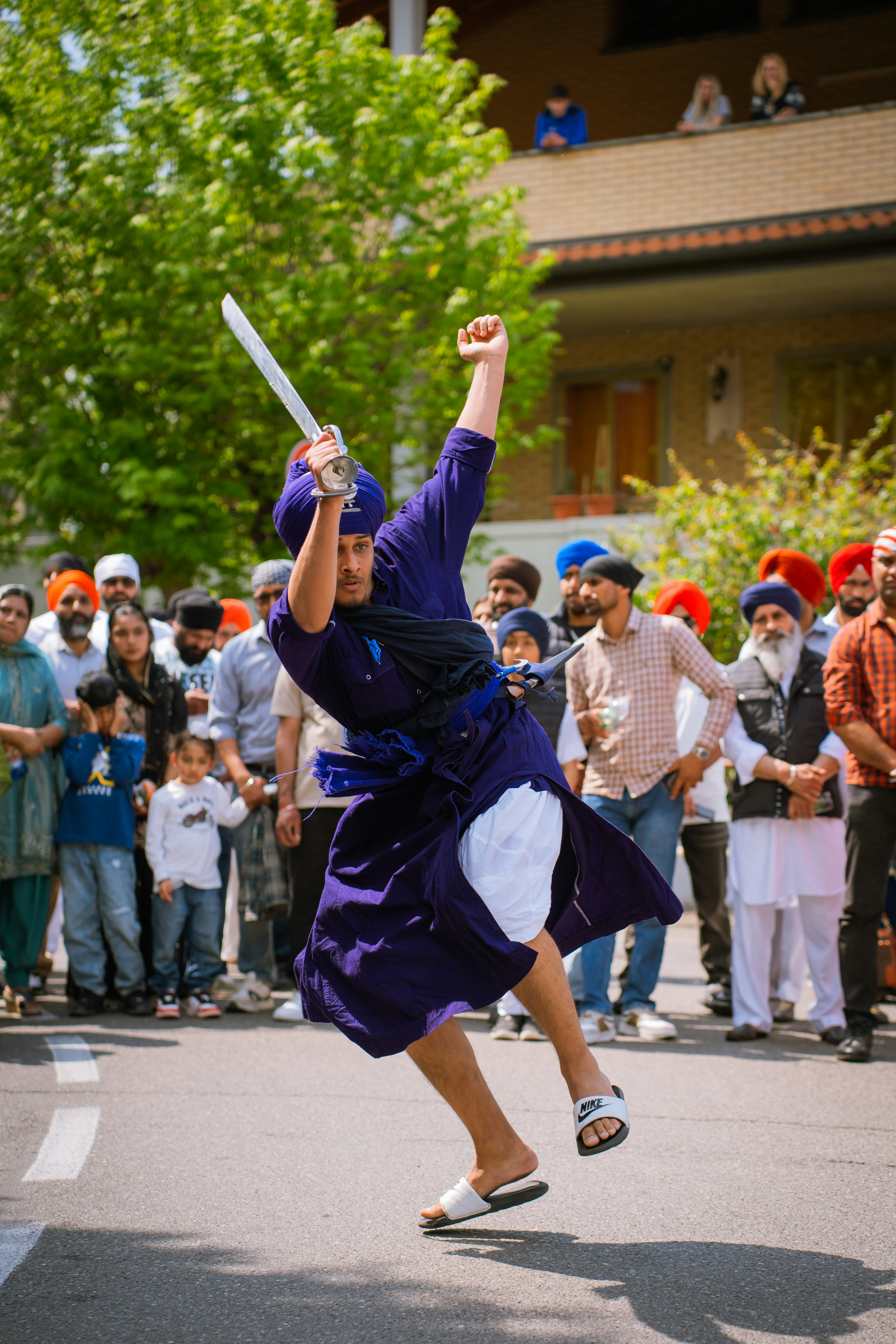 Midair Warrior: A Sikh Douria Warrior Jumps the Crowd