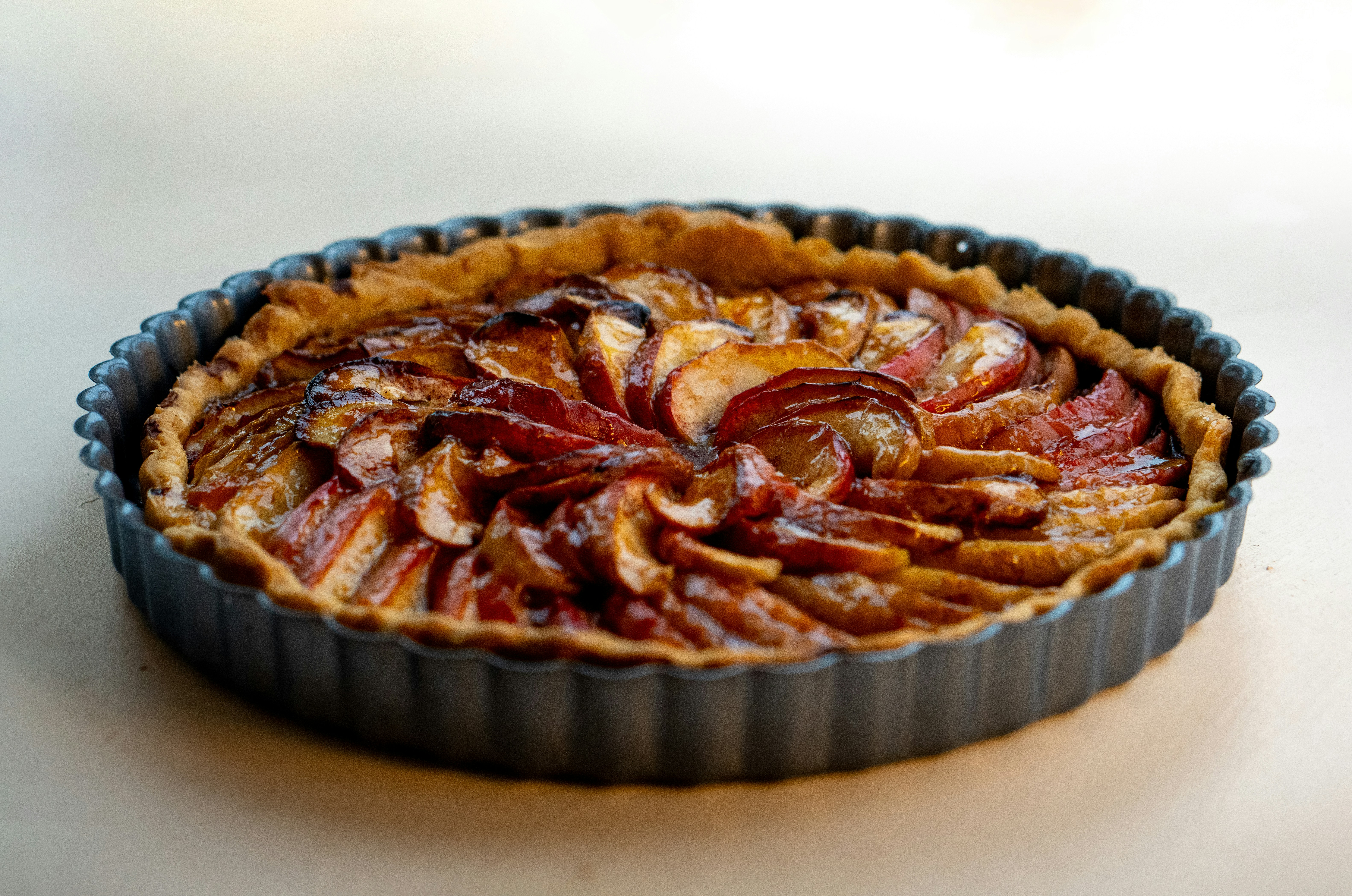 Sunlit Orchard Tart: Caramelized Apple Rosette in a Fluted Crust