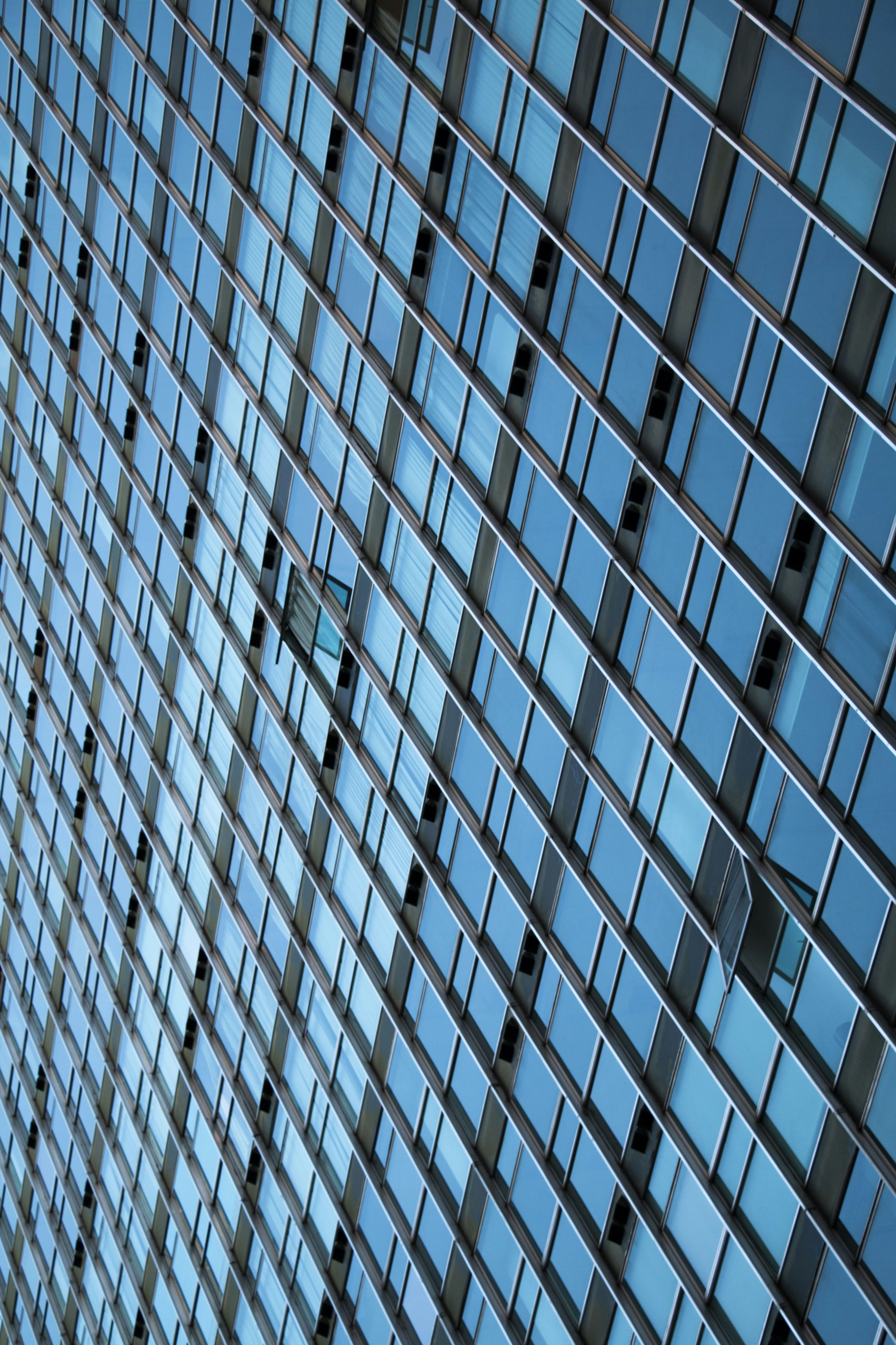 Faceted Glass: A Field of Blue Windows